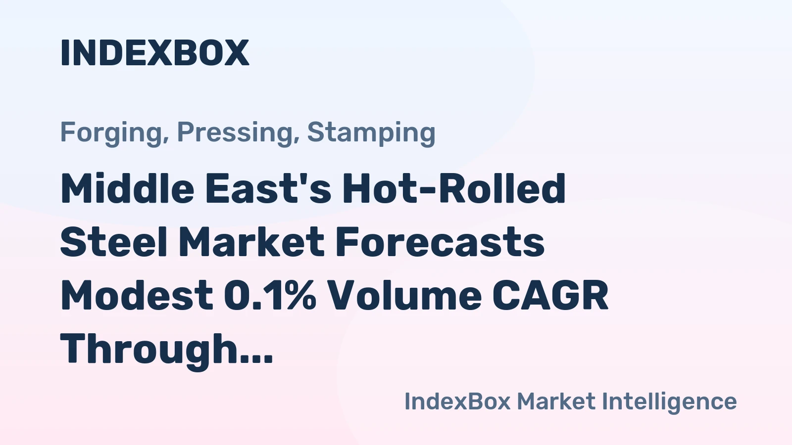 Middle East's Hot-Rolled Steel Market Forecasts Modest 0.1% Volume CAGR Through 2035