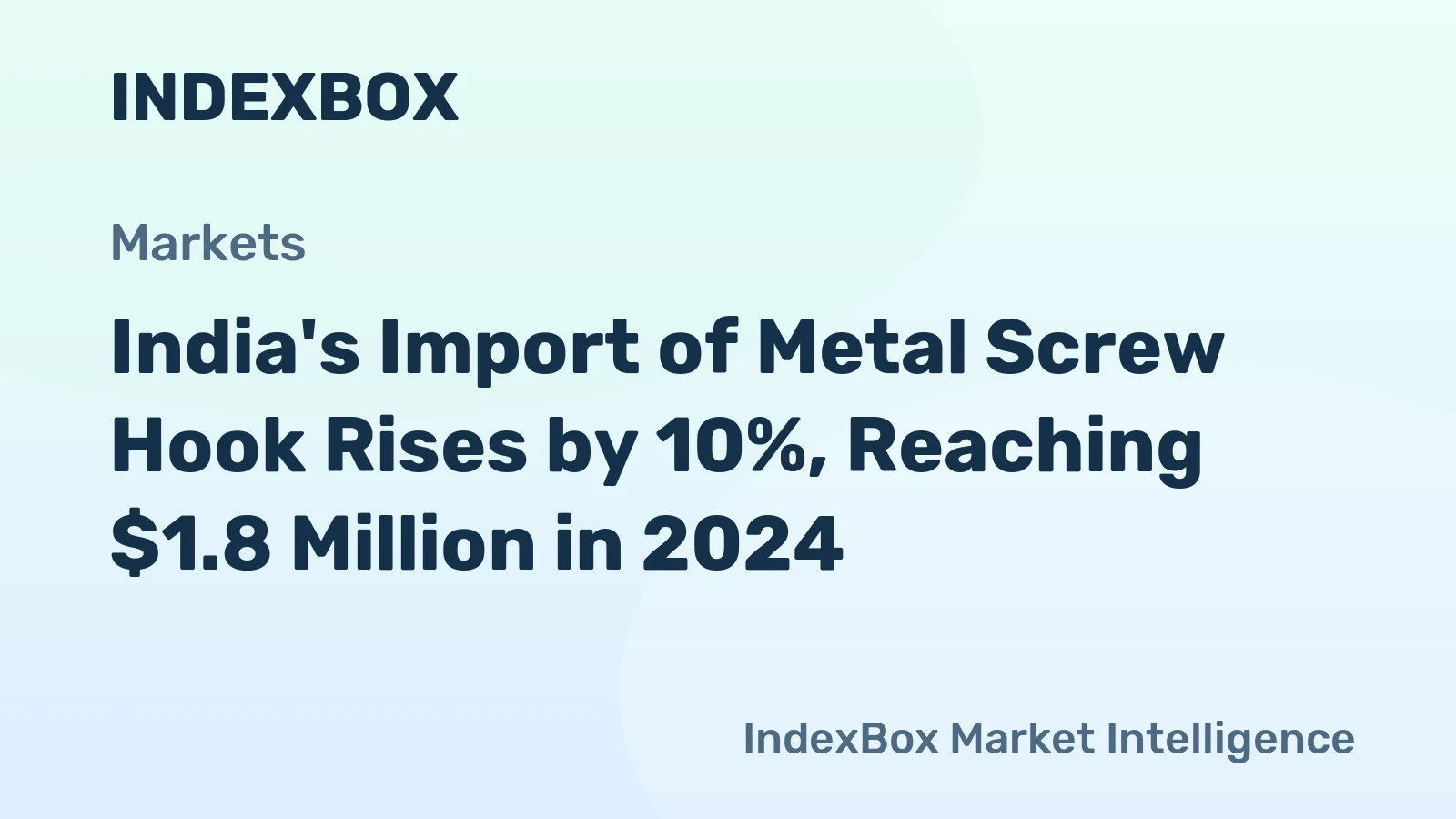 India's Import of Metal Screw Hook Rises by 10%, Reaching $1.8 Million in 2024