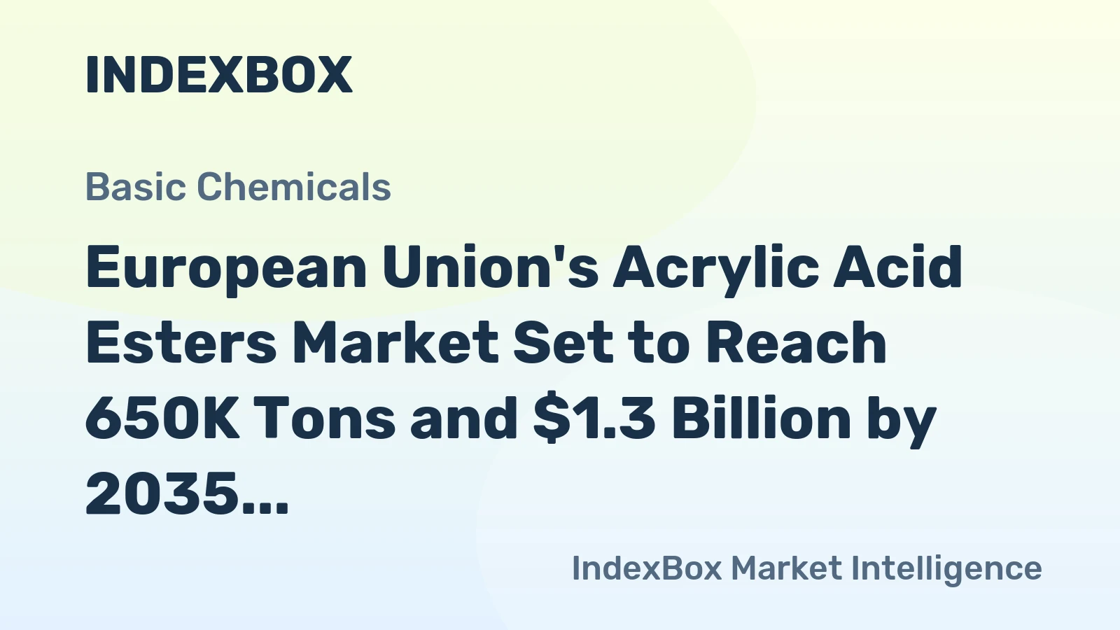 European Union's Acrylic Acid Esters Market Set to Reach 650K Tons and $1.3 Billion by 2035