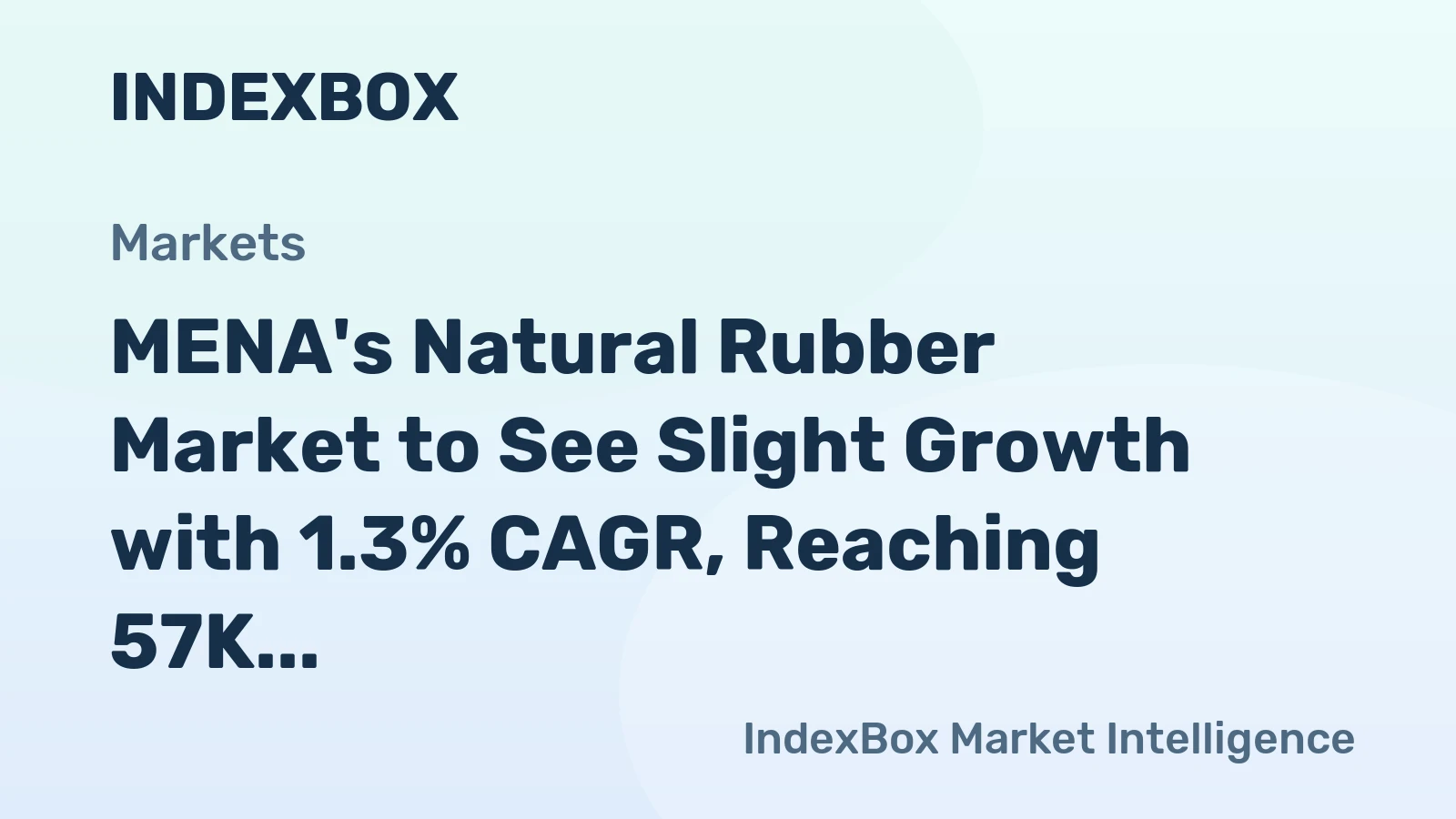 MENA's Natural Rubber Market to See Slight Growth with 1.3% CAGR, Reaching 57K Tons by 2035