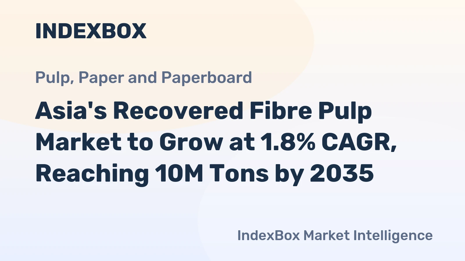 Asia's Recovered Fibre Pulp Market to Grow at 1.8% CAGR, Reaching 10M Tons by 2035