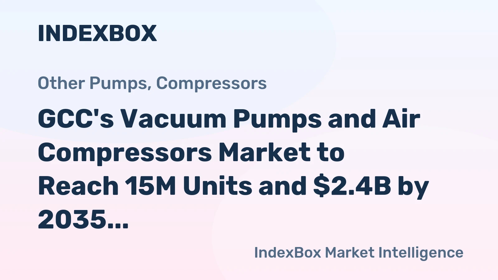 GCC's Vacuum Pumps and Air Compressors Market to Reach 15M Units and $2.4B by 2035