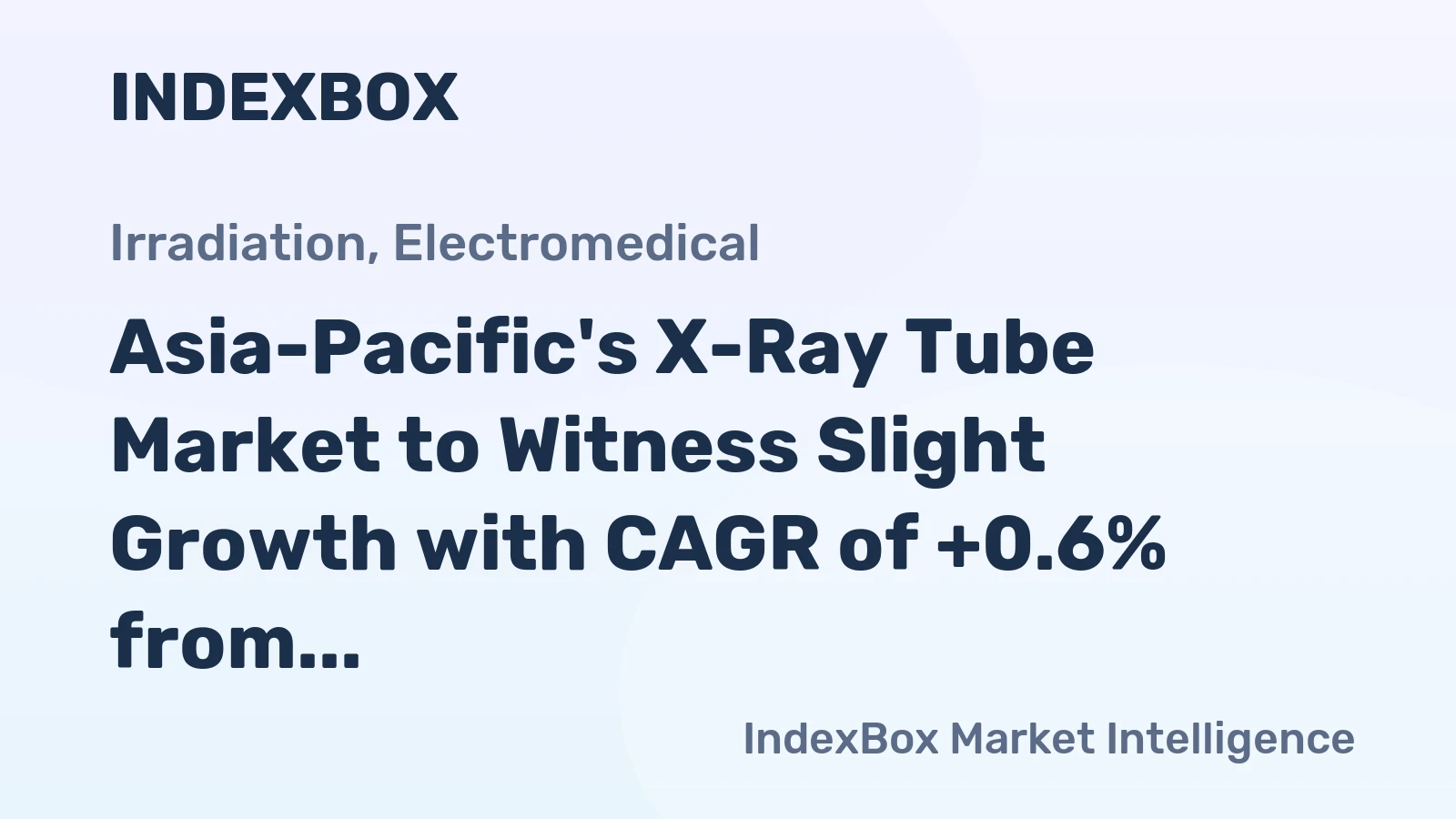 Asia-Pacific's X-Ray Tube Market to Witness Slight Growth with CAGR of +0.6% from 2024-2035