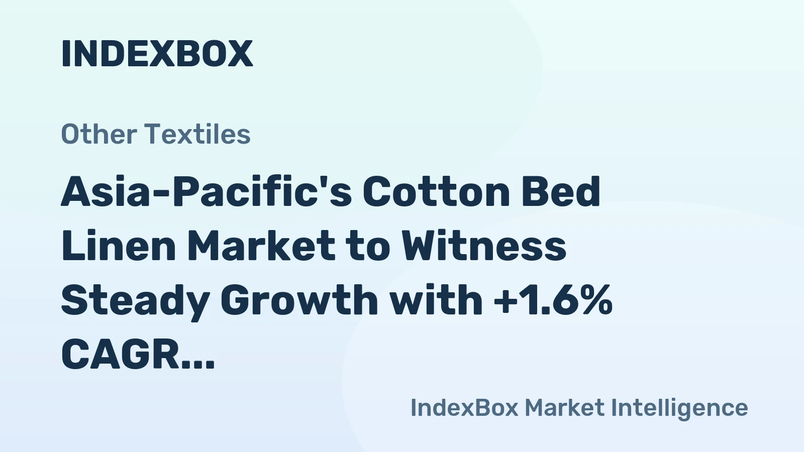 Asia-Pacific's Cotton Bed Linen Market to Witness Steady Growth with +1.6% CAGR through 2035