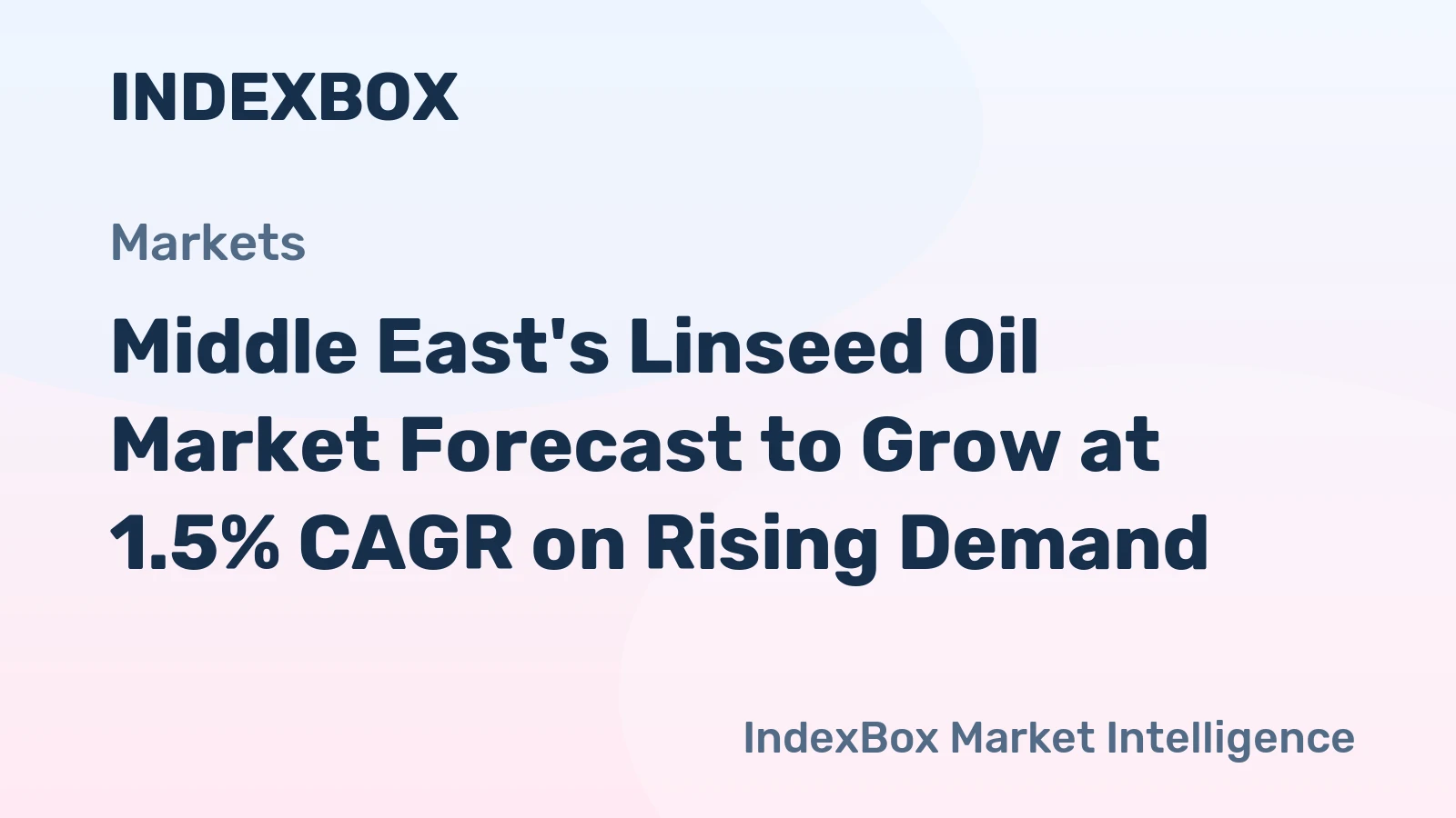 Middle East's Linseed Oil Market Forecast to Grow at 1.5% CAGR on Rising Demand