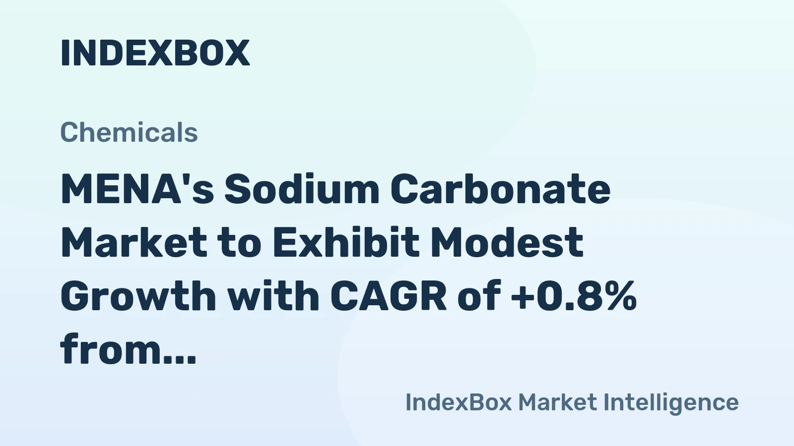 MENA's Sodium Carbonate Market to Exhibit Modest Growth with CAGR of +0.8% from 2024 to 2035