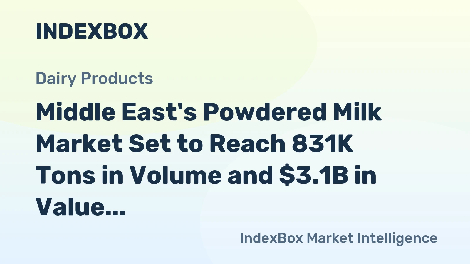 Middle East's Powdered Milk Market Set to Reach 831K Tons in Volume and $3.1B in Value by 2035