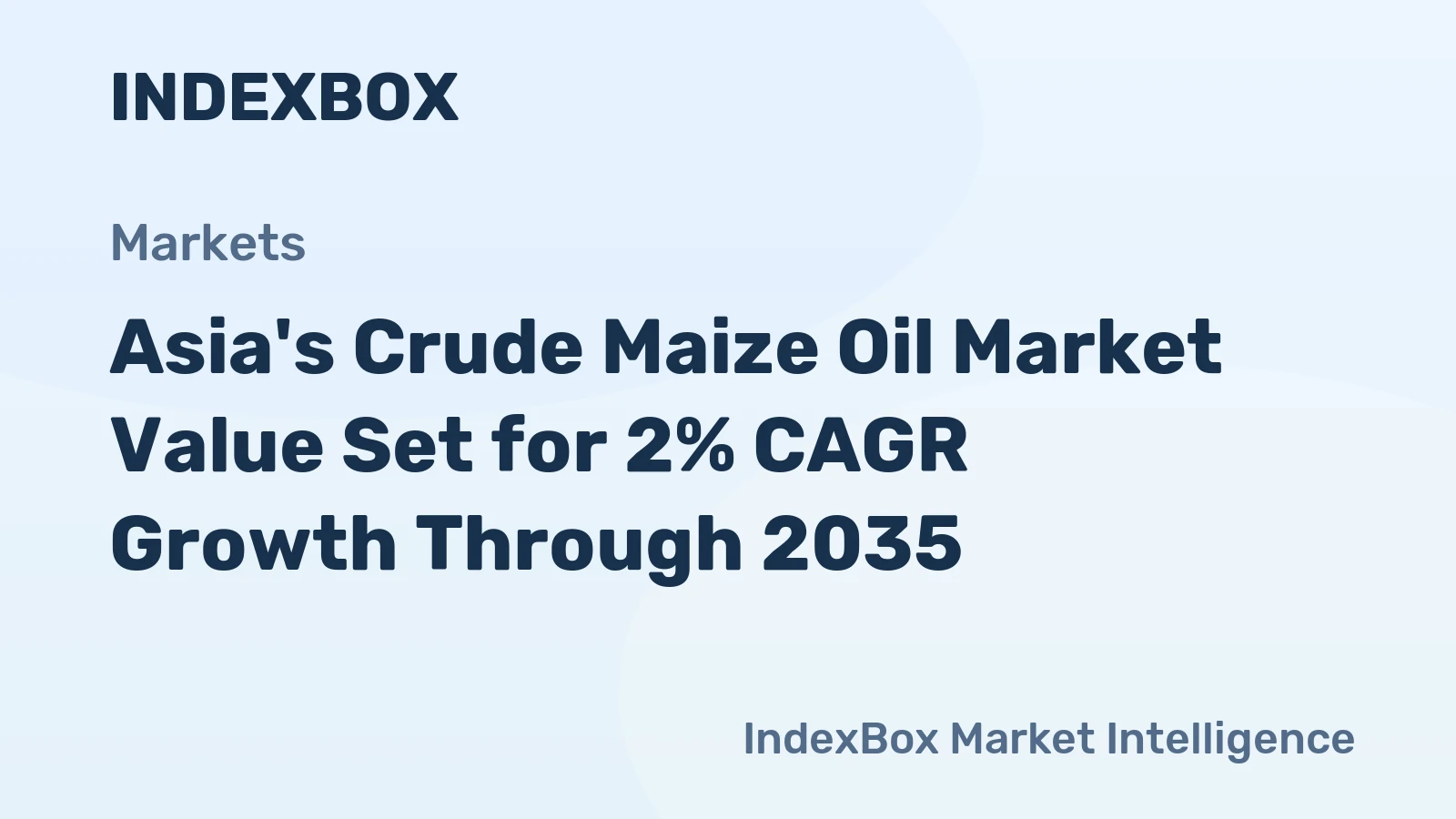 Asia's Crude Maize Oil Market Value Set for 2% CAGR Growth Through 2035