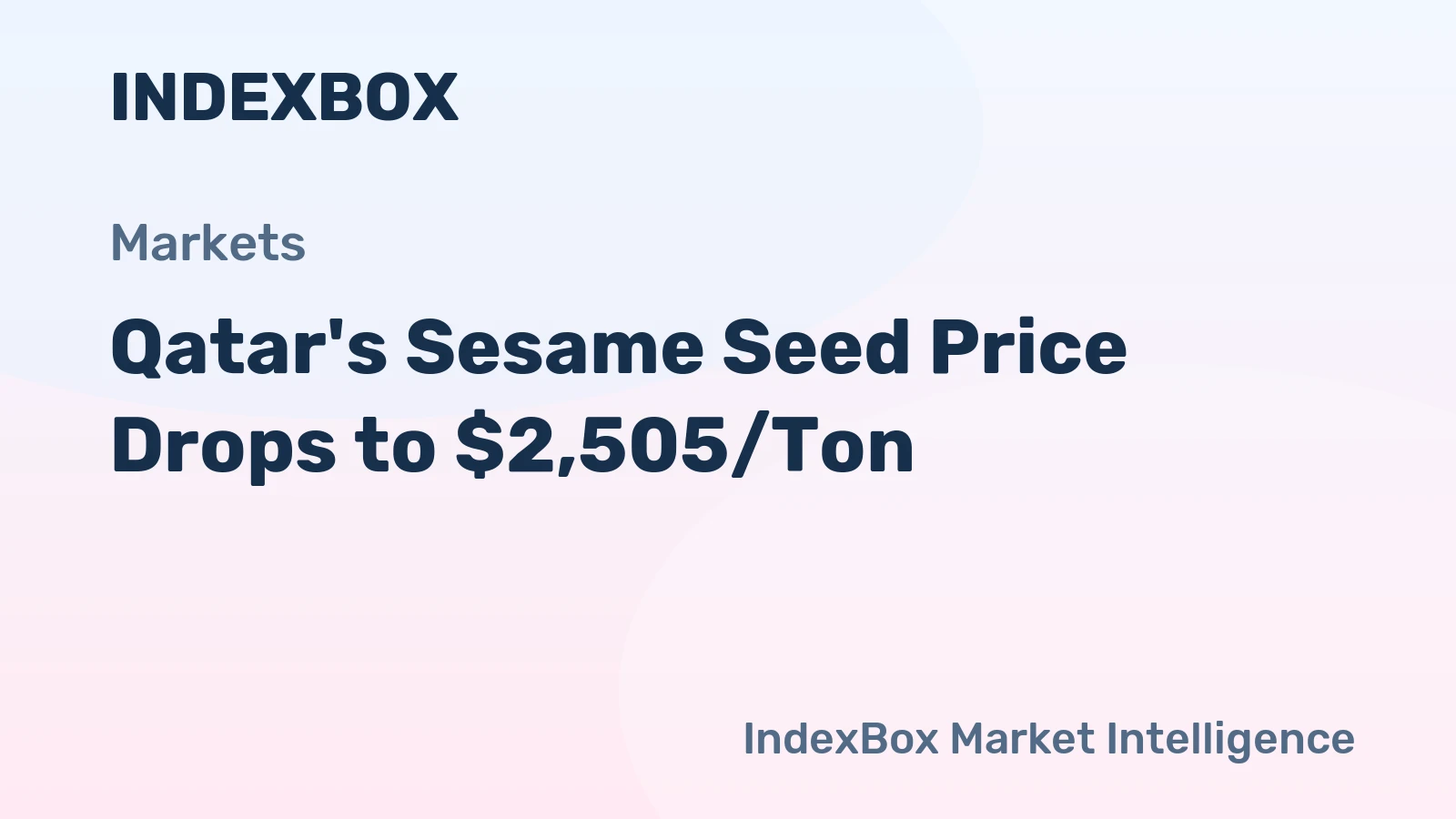 Qatar's Sesame Seed Price Drops to $2,505/Ton