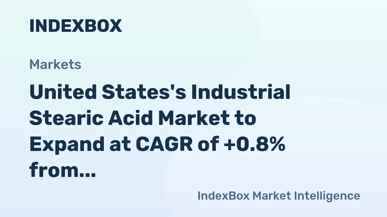 United States's Industrial Stearic Acid Market to Expand at CAGR of +0.8% from 2024 to 2035, Reaching 384K Tons