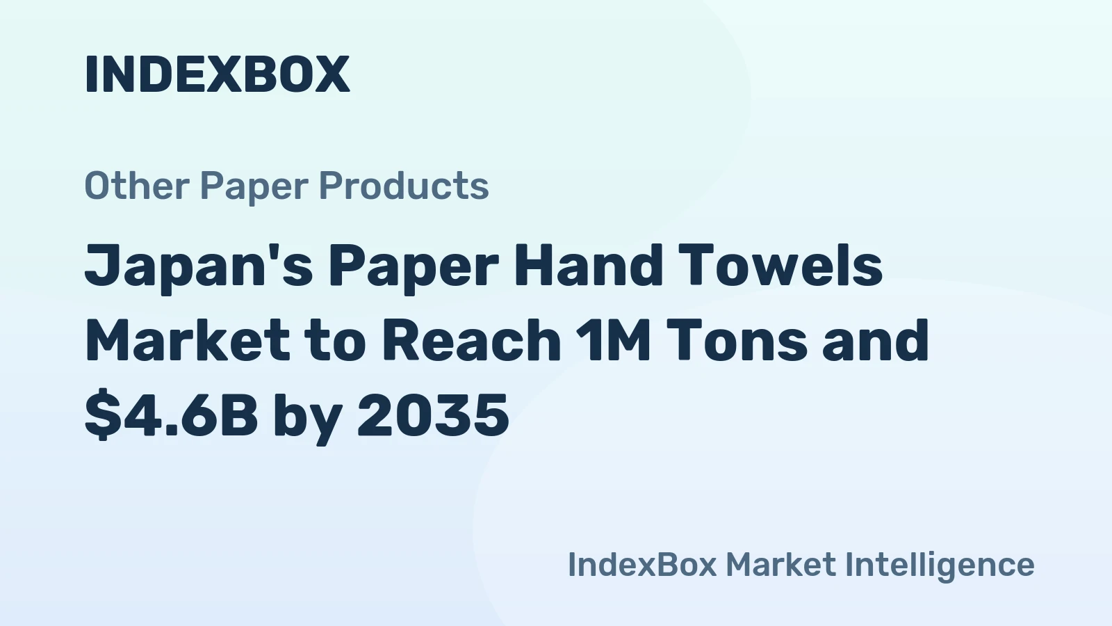 Japan's Paper Hand Towels Market to Reach 1M Tons and $4.6B by 2035