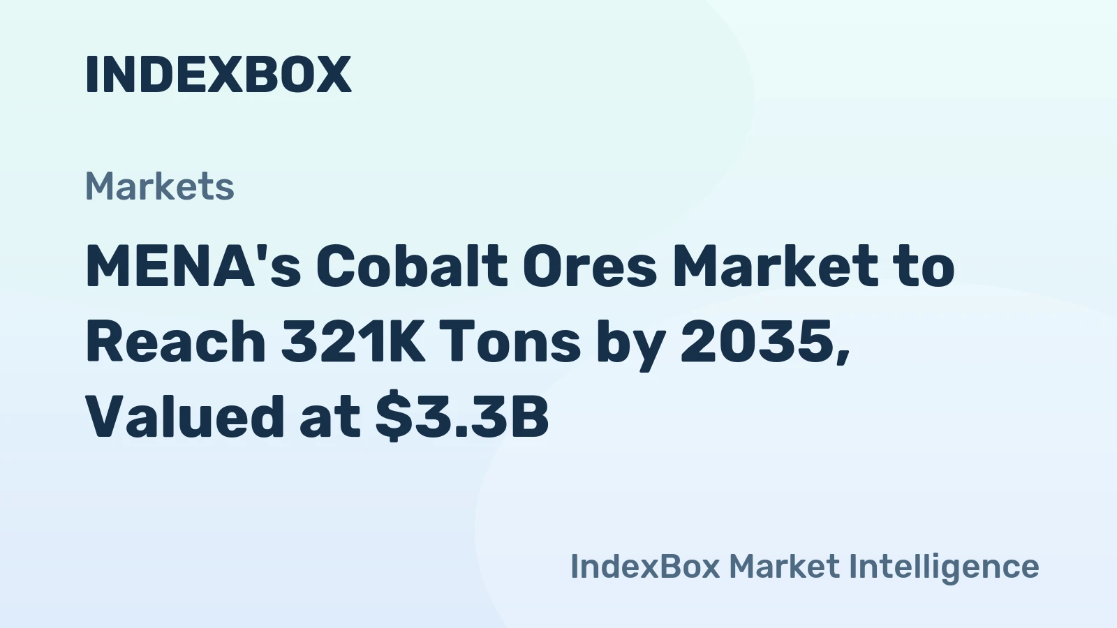 MENA's Cobalt Ores Market to Reach 321K Tons by 2035, Valued at $3.3B