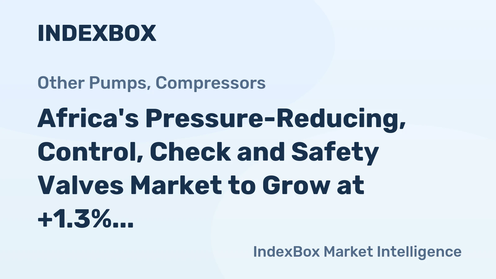 Africa's Pressure-Reducing, Control, Check and Safety Valves Market to Grow at +1.3% CAGR, Reaching $875M by 2035