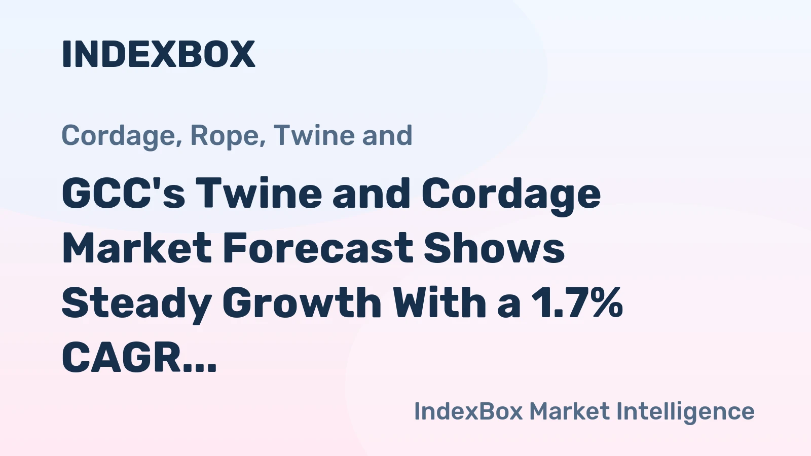 GCC's Twine and Cordage Market Forecast Shows Steady Growth With a 1.7% CAGR in Value