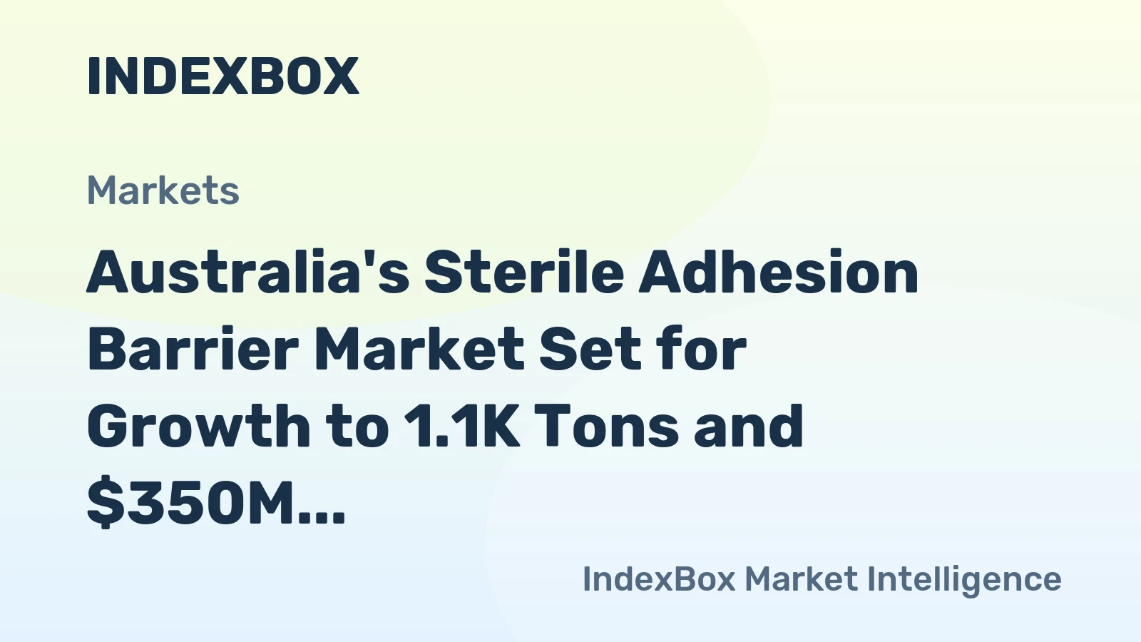 Australia's Sterile Adhesion Barrier Market Set for Growth to 1.1K Tons and $350M