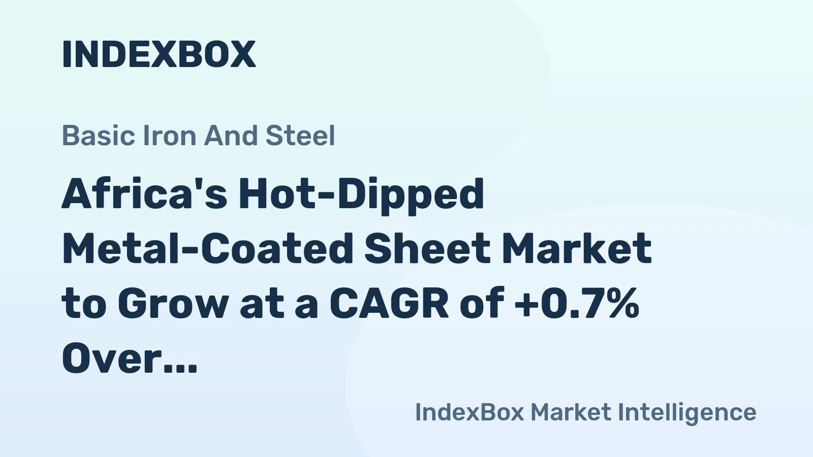 Africa's Hot-Dipped Metal-Coated Sheet Market to Grow at a CAGR of +0.7% Over the Next Decade