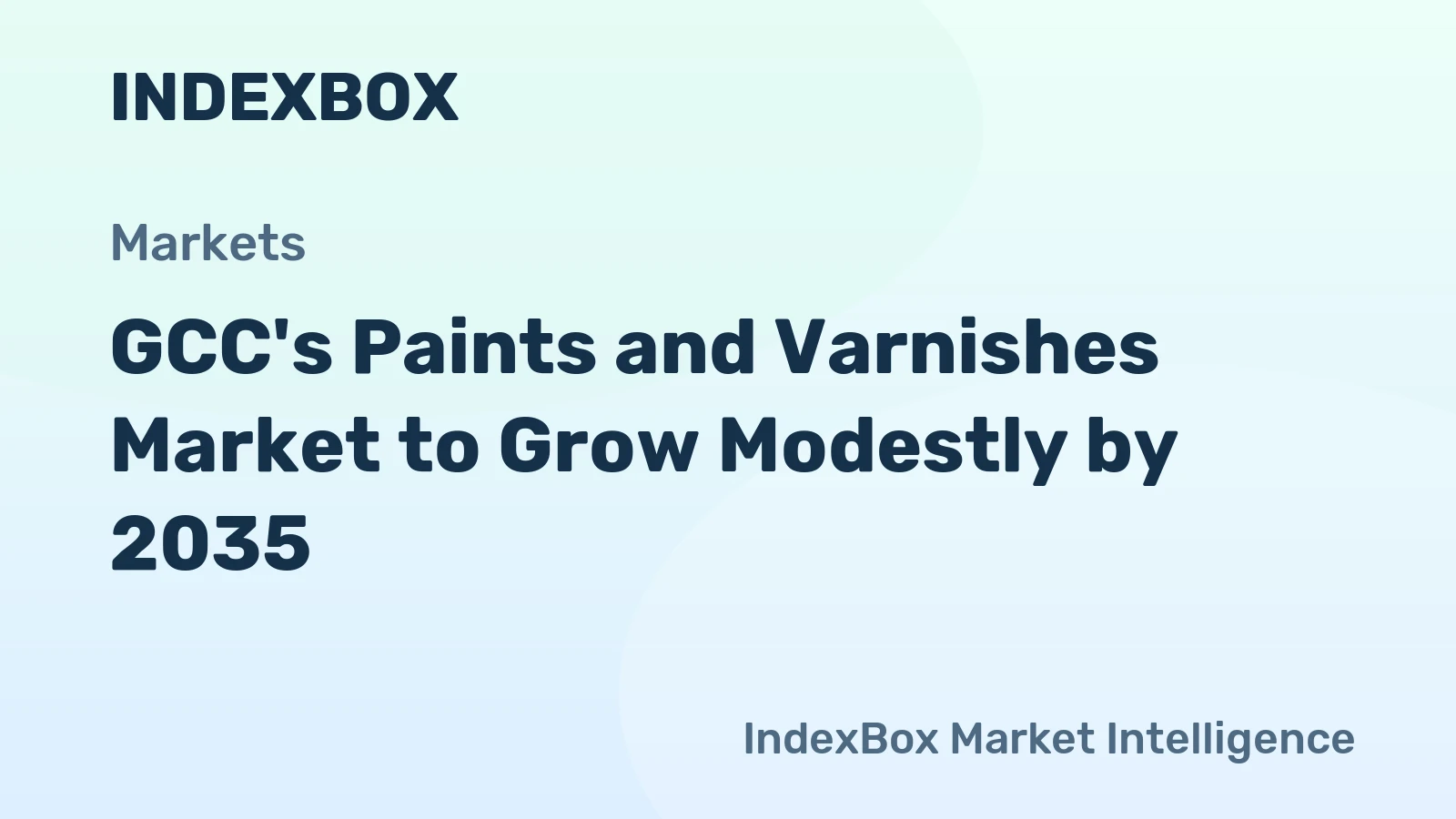 GCC's Paints and Varnishes Market to Grow Modestly by 2035