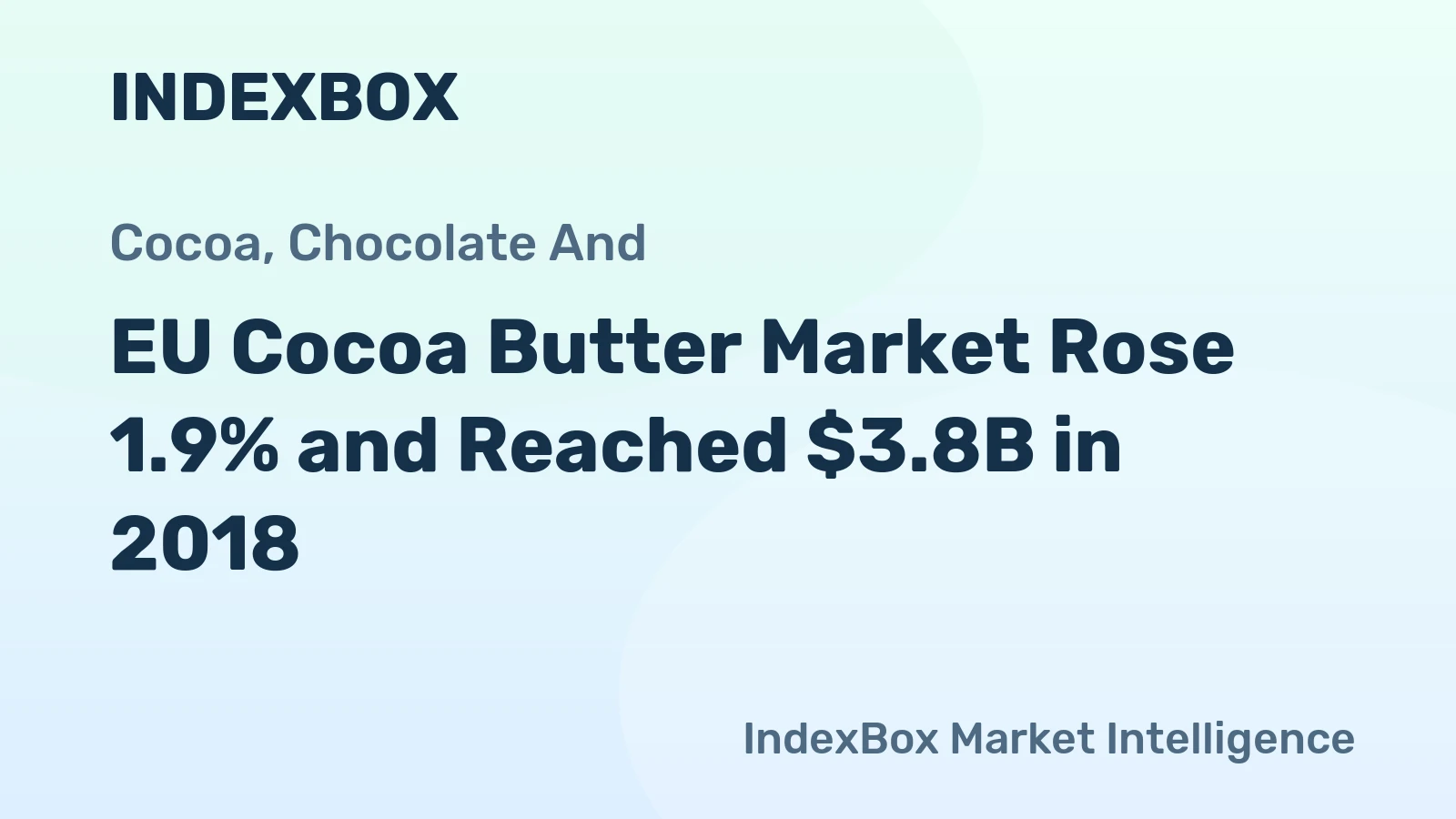EU Cocoa Butter Market Rose 1.9% and Reached $3.8B in 2018