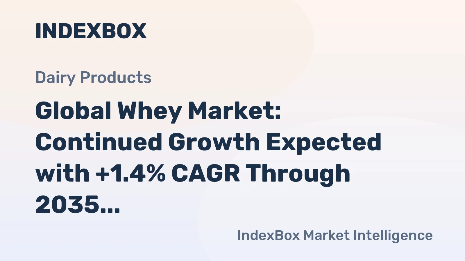 Global Whey Market: Continued Growth Expected with +1.4% CAGR Through 2035