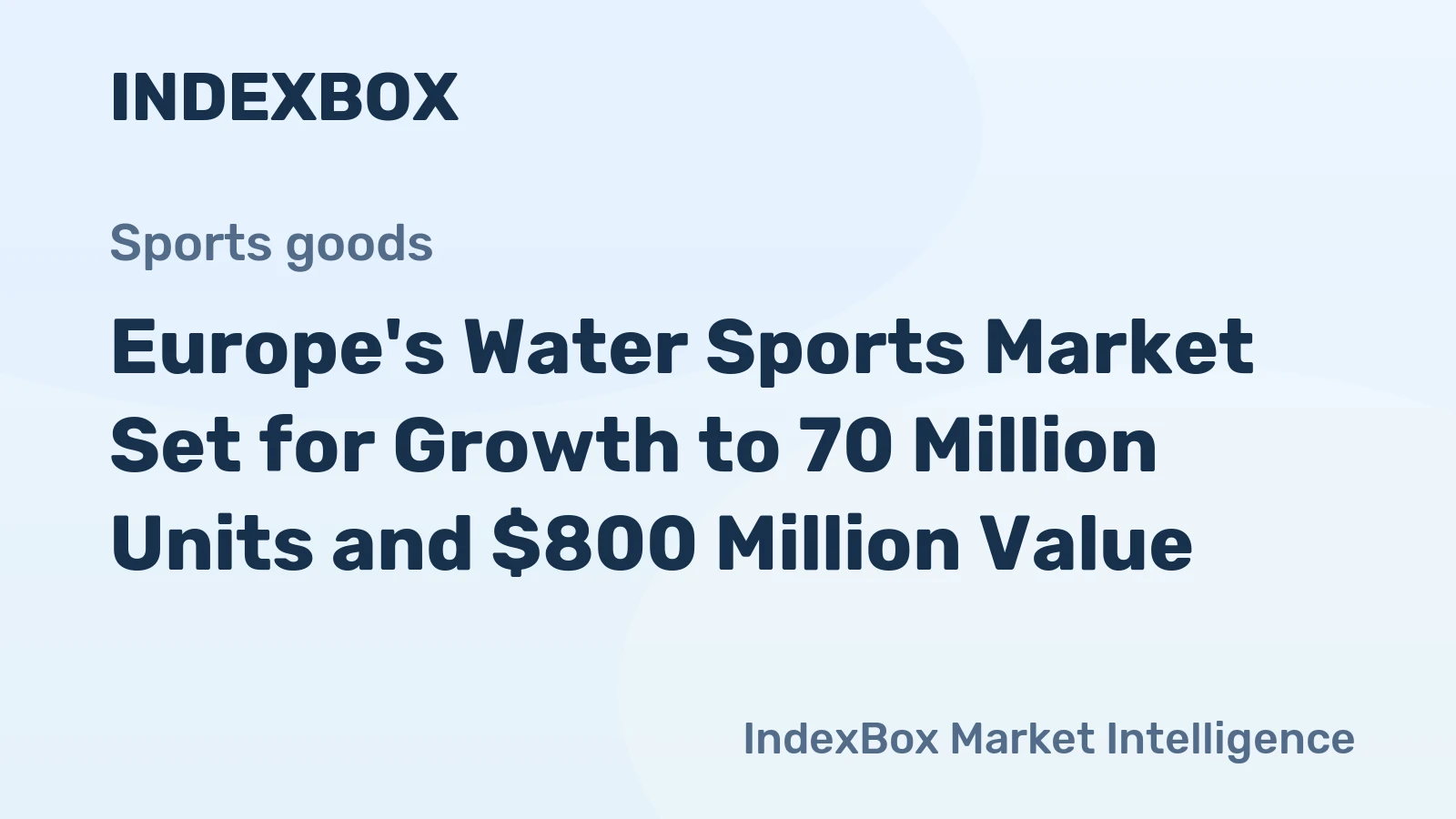 Europe's Water Sports Market Set for Growth to 70 Million Units and $800 Million Value