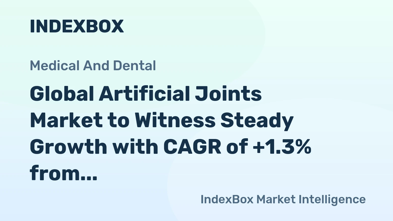Global Artificial Joints Market to Witness Steady Growth with CAGR of +1.3% from 2024 to 2035