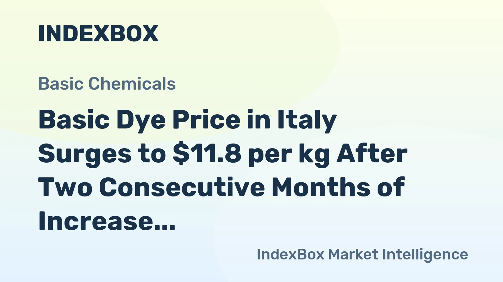 Basic Dye Price in Italy Surges to $11.8 per kg After Two Consecutive Months of Increase
