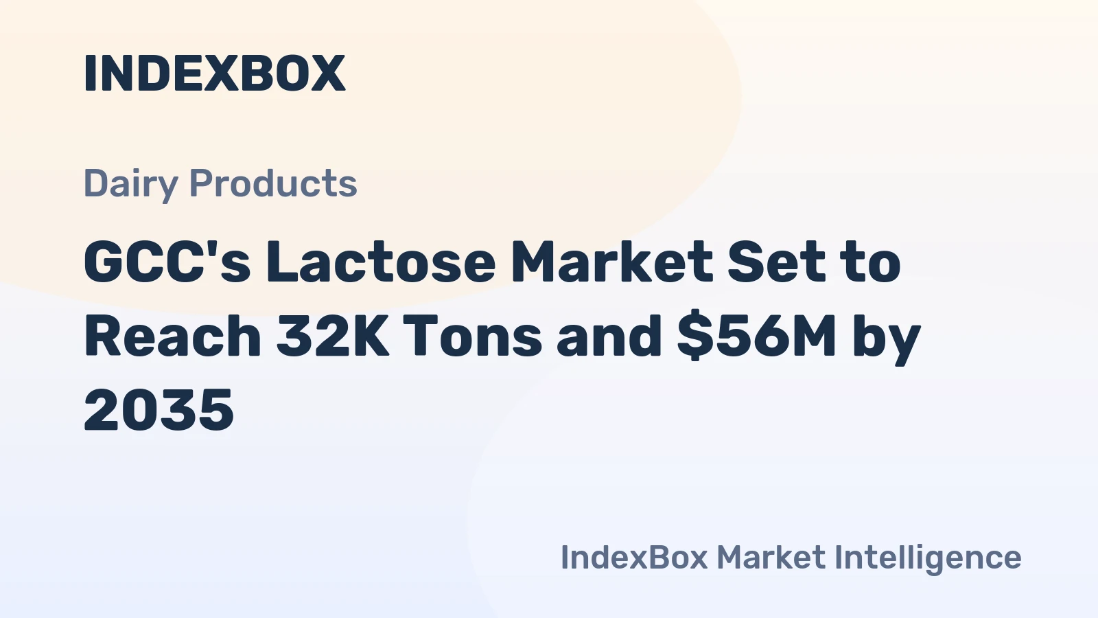 GCC's Lactose Market Set to Reach 32K Tons and $56M by 2035