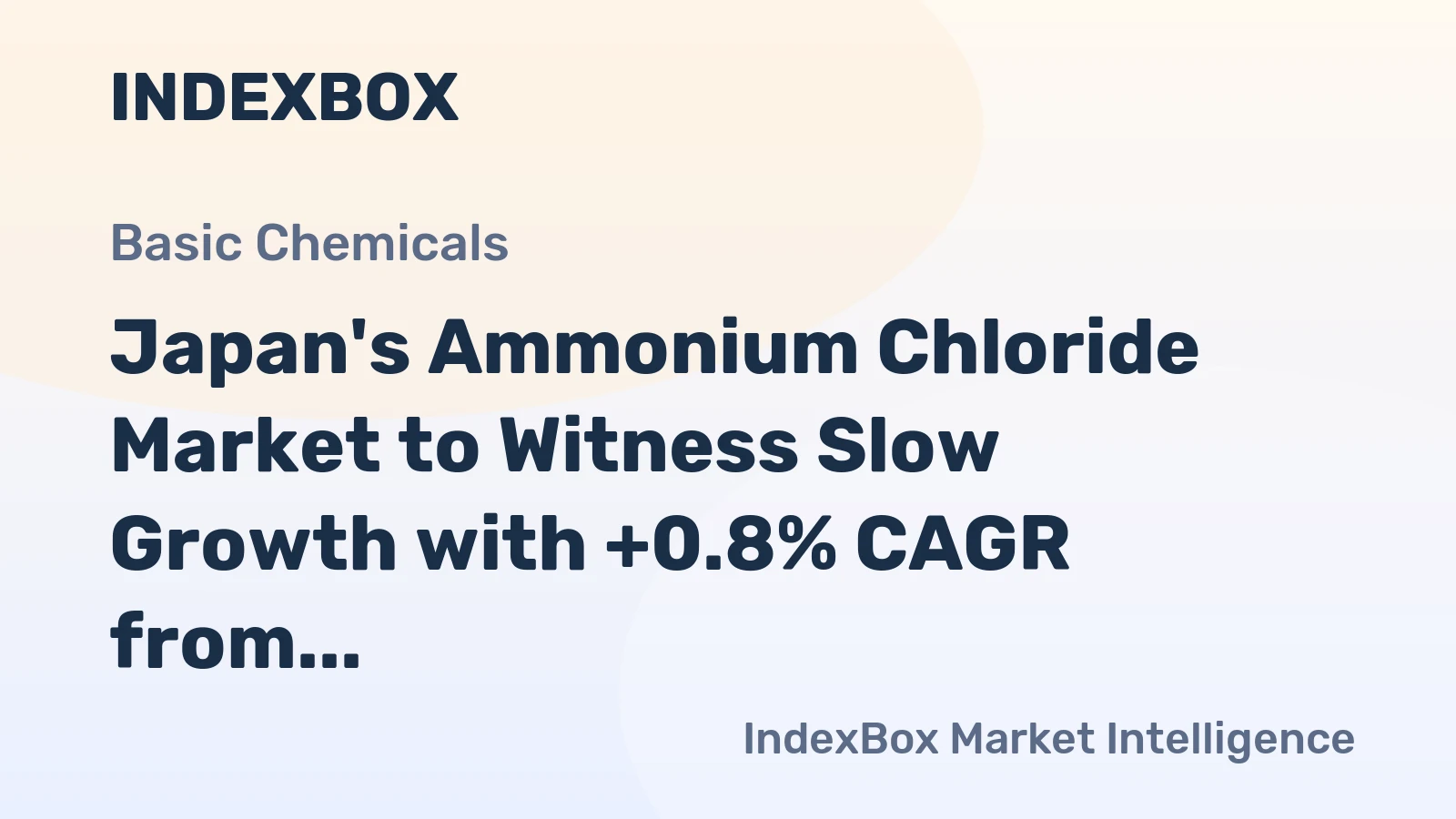 Japan's Ammonium Chloride Market to Witness Slow Growth with +0.8% CAGR from 2024-2035
