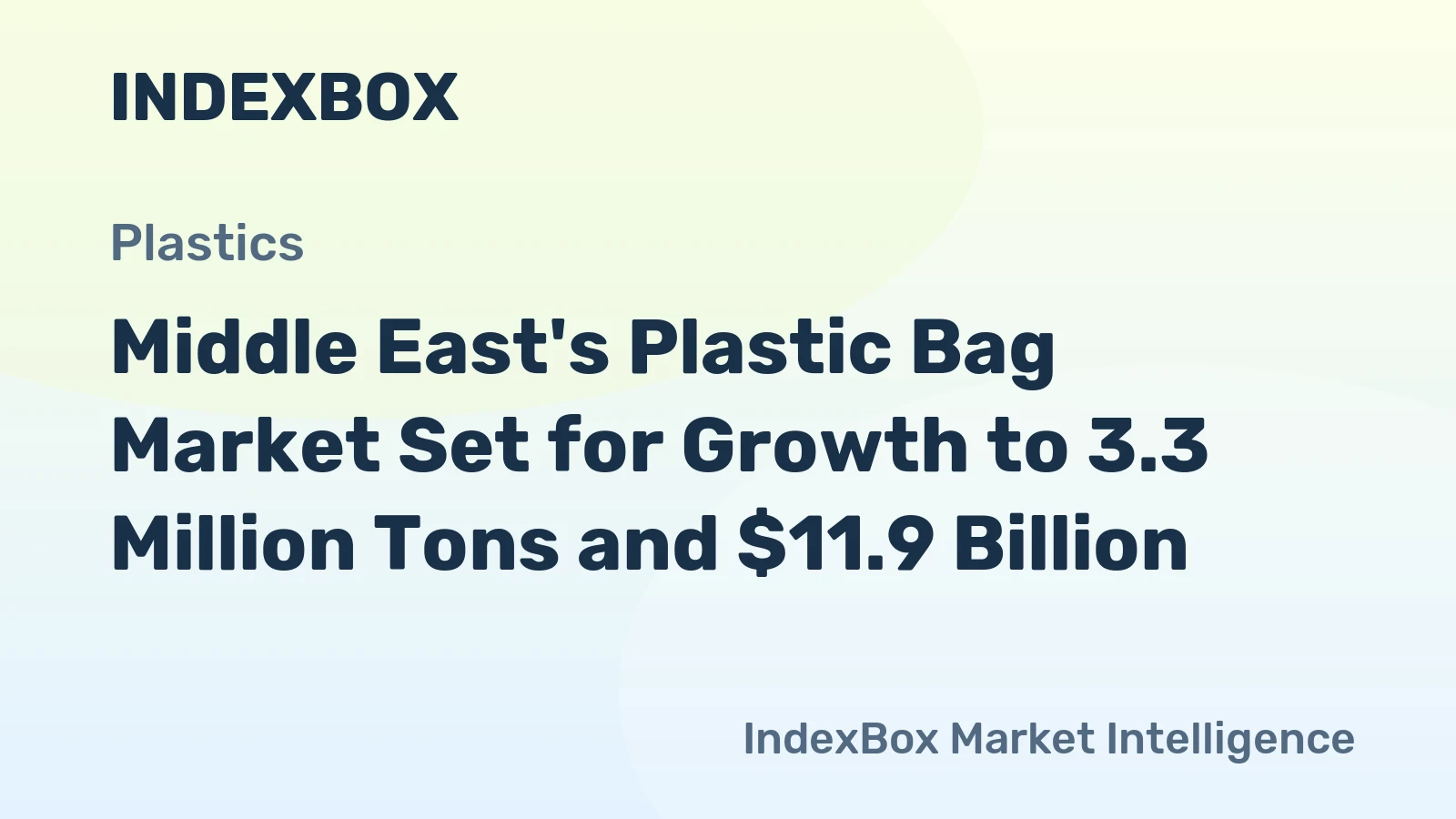 Middle East's Plastic Bag Market Set for Growth to 3.3 Million Tons and $11.9 Billion