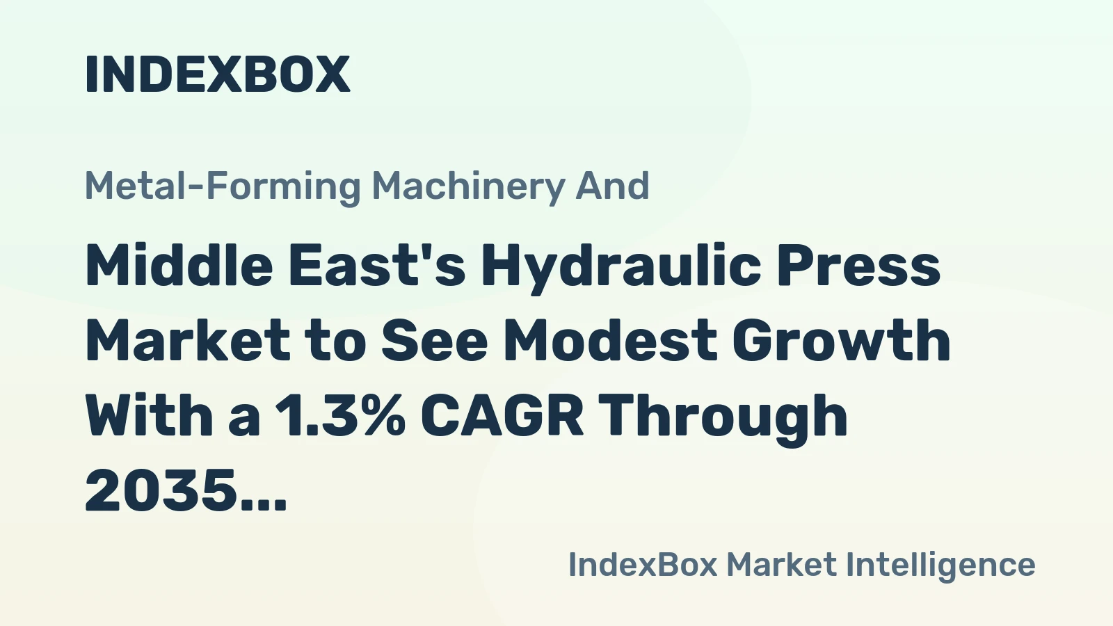 Middle East's Hydraulic Press Market to See Modest Growth With a 1.3% CAGR Through 2035