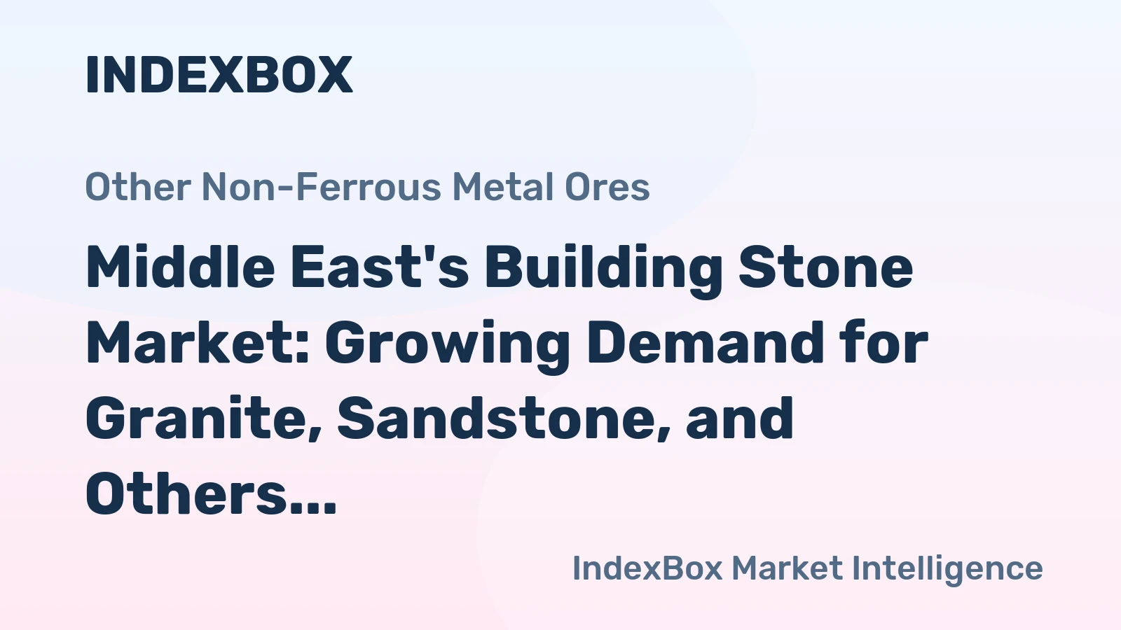 Middle East's Building Stone Market: Growing Demand for Granite, Sandstone, and Others to Drive Market Volume to 103M Tons and Market Value to $7B by 2035