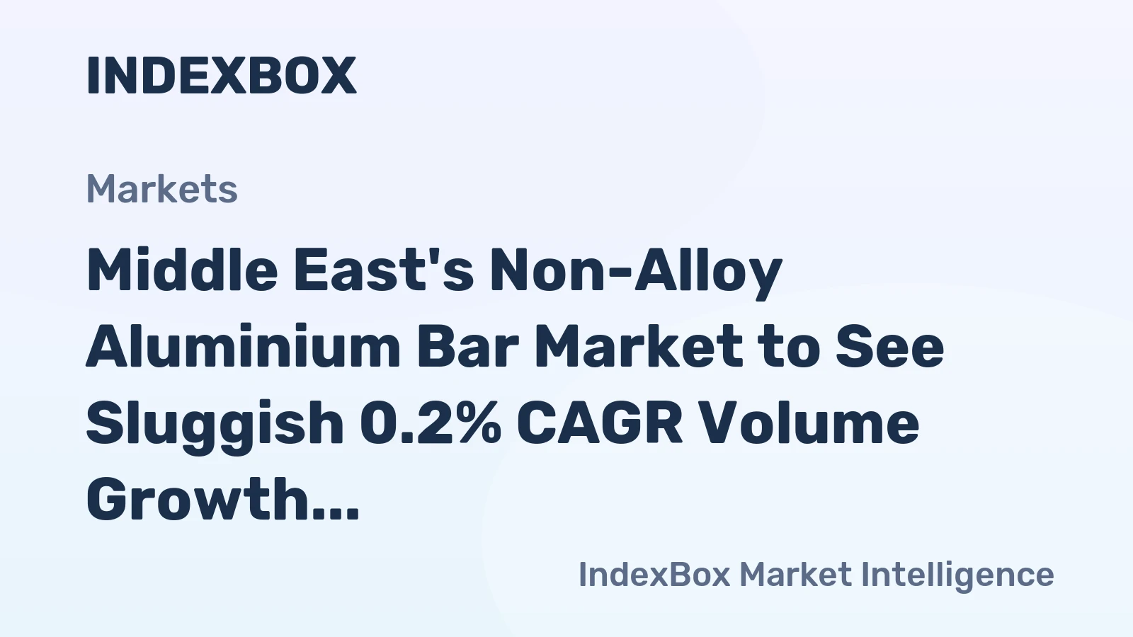 Middle East's Non-Alloy Aluminium Bar Market to See Sluggish 0.2% CAGR Volume Growth Through 2035