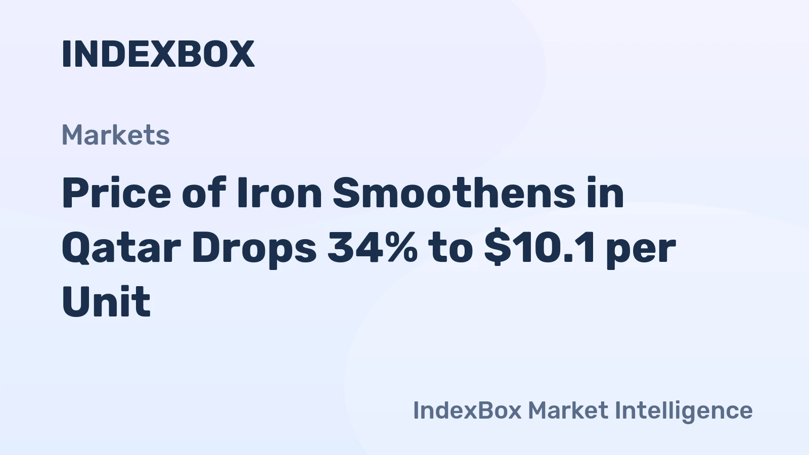 Price of Iron Smoothens in Qatar Drops 34% to $10.1 per Unit