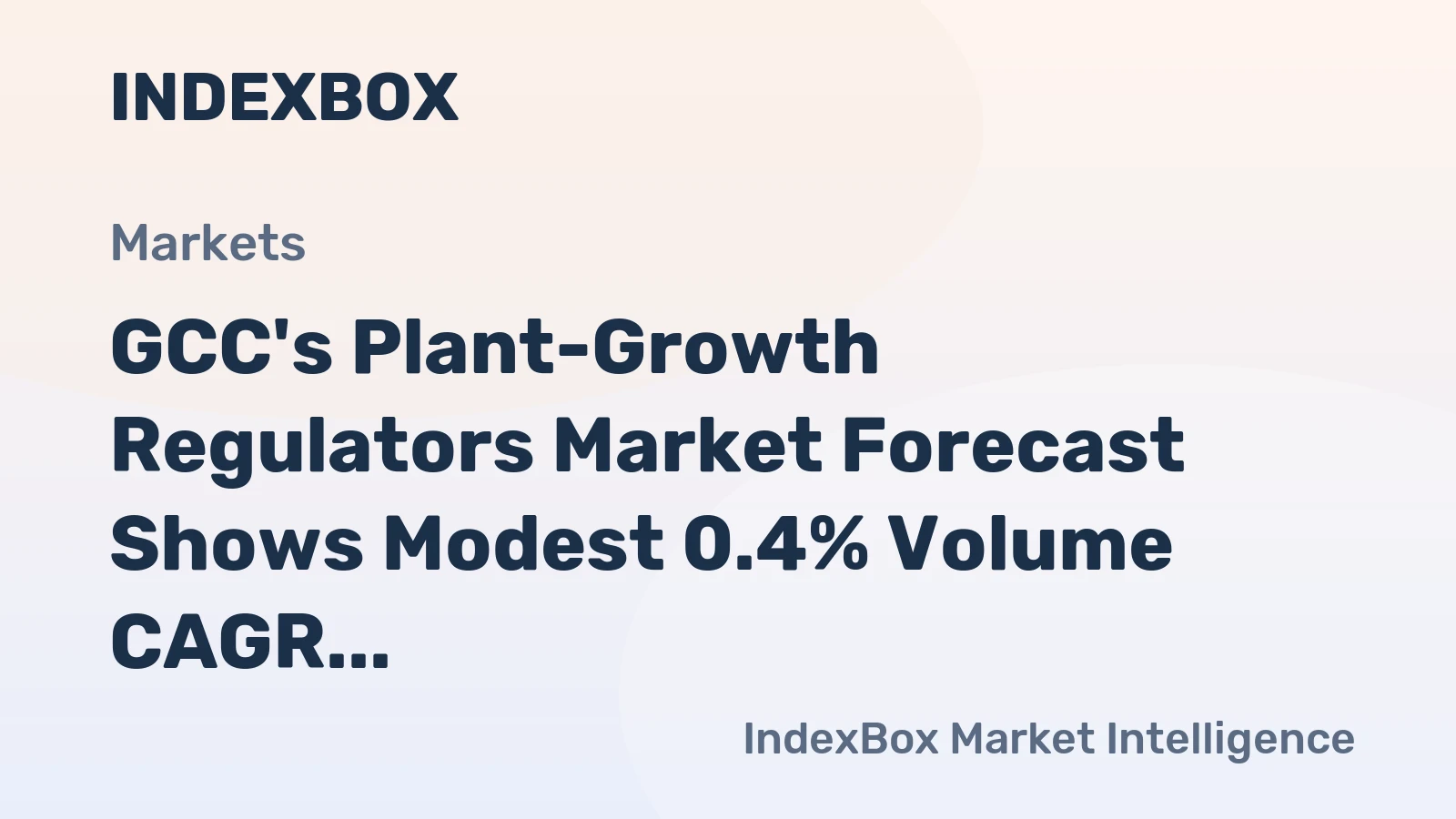 GCC's Plant-Growth Regulators Market Forecast Shows Modest 0.4% Volume CAGR Through 2035