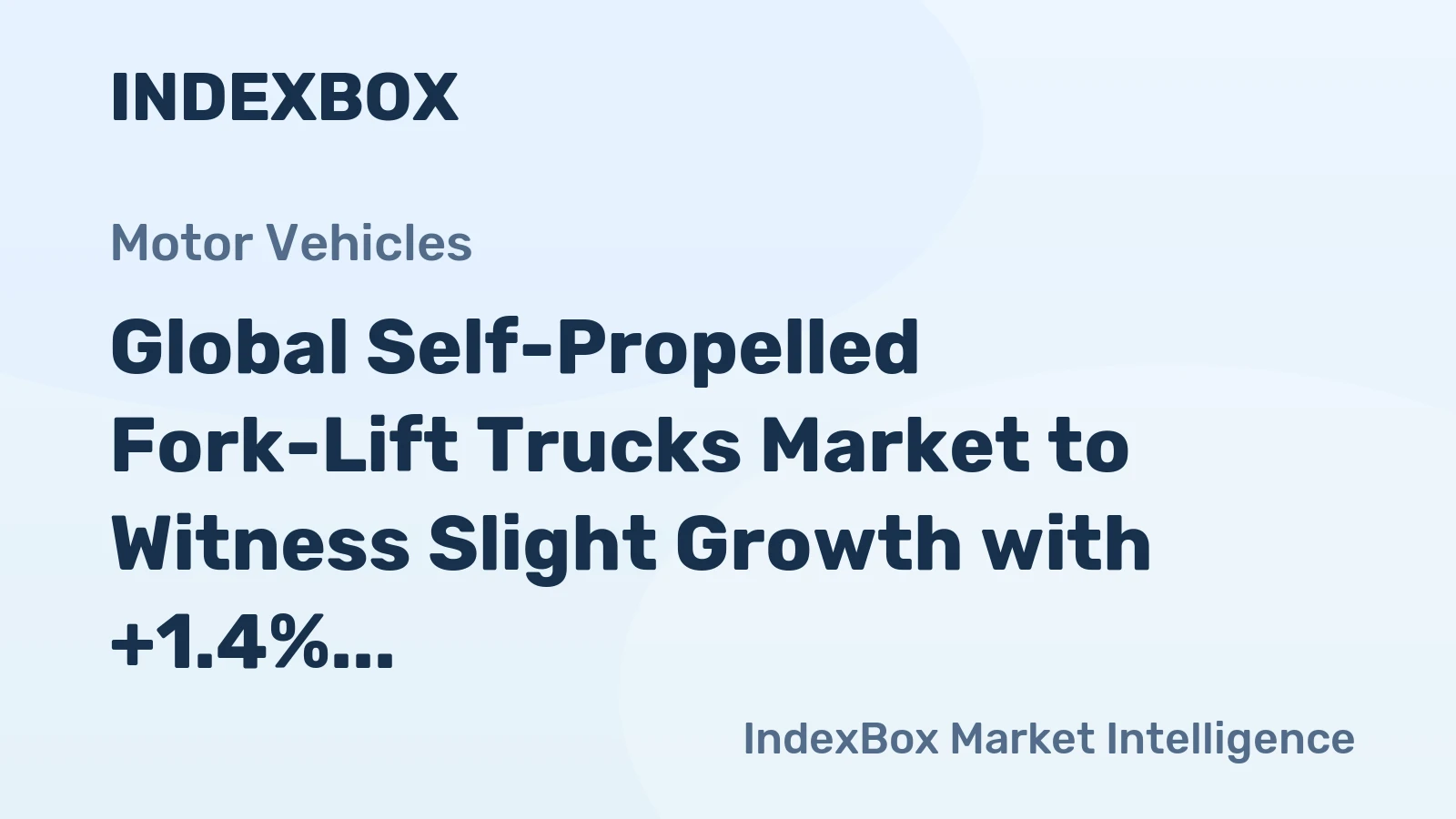 Global Self-Propelled Fork-Lift Trucks Market to Witness Slight Growth with +1.4% CAGR by 2035