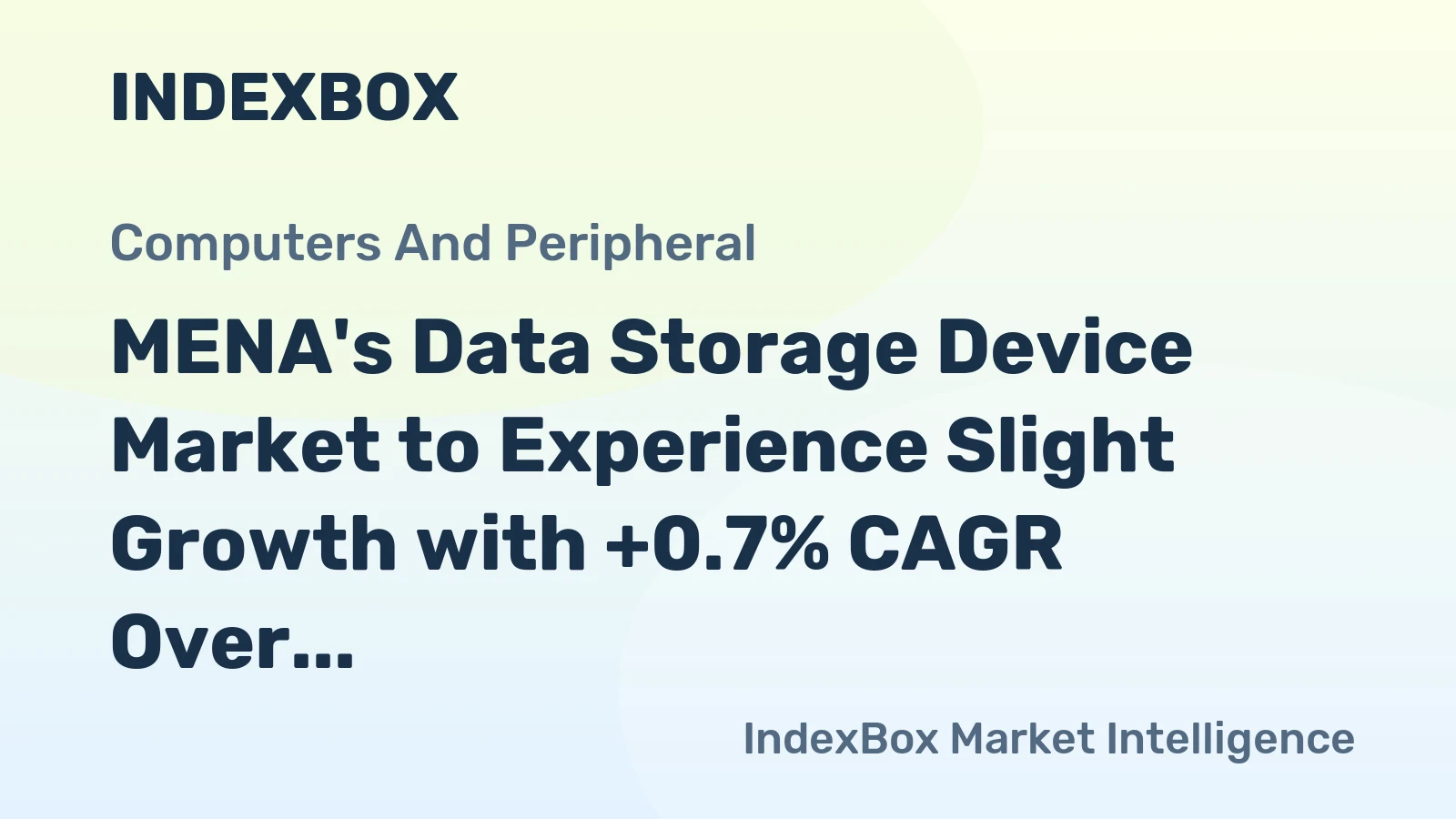 MENA's Data Storage Device Market to Experience Slight Growth with +0.7% CAGR Over Next Decade