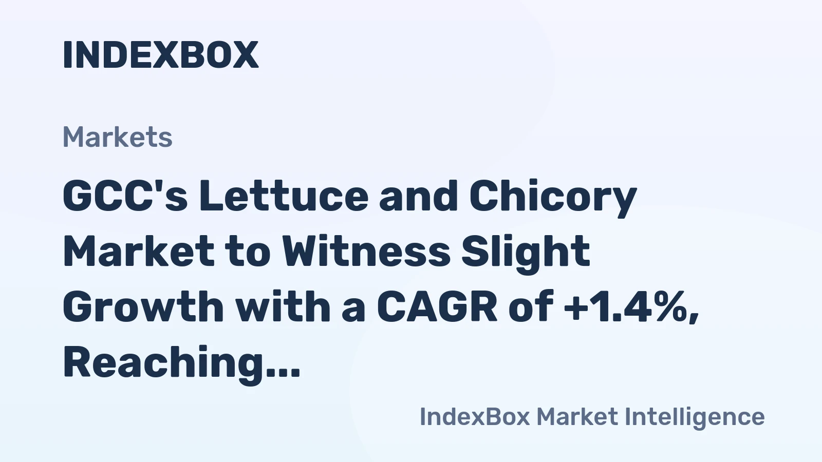 GCC's Lettuce and Chicory Market to Witness Slight Growth with a CAGR of +1.4%, Reaching $222M by 2035