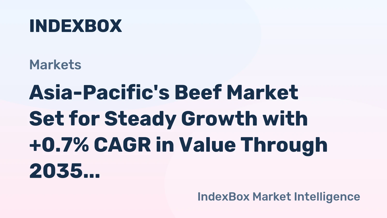 Asia-Pacific's Beef Market Set for Steady Growth with +0.7% CAGR in Value Through 2035