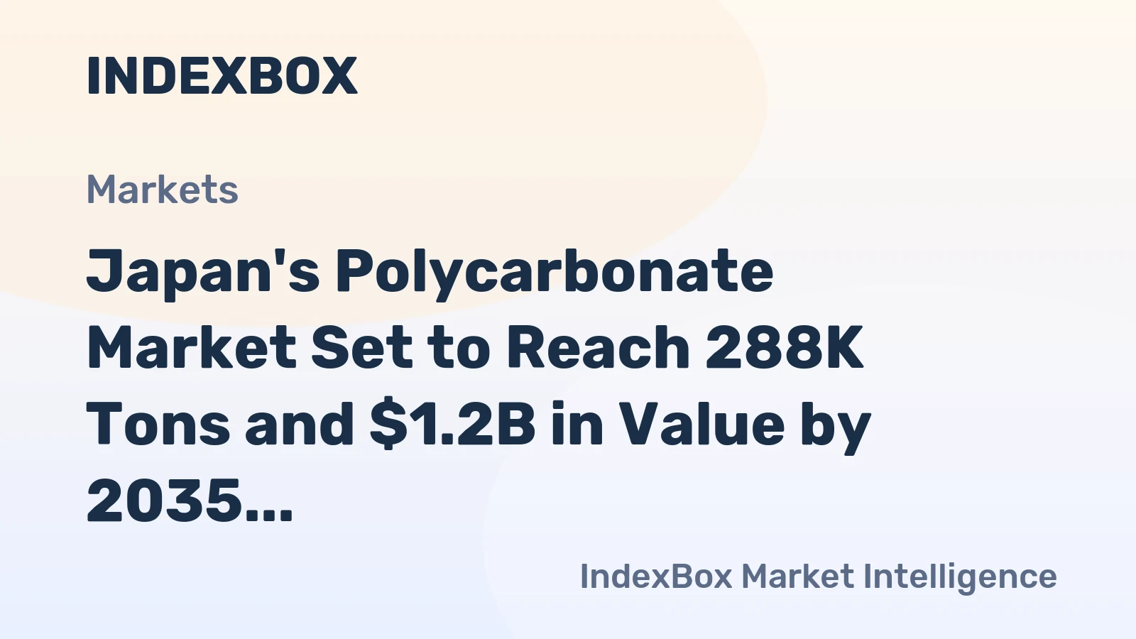 Japan's Polycarbonate Market Set to Reach 288K Tons and $1.2B in Value by 2035