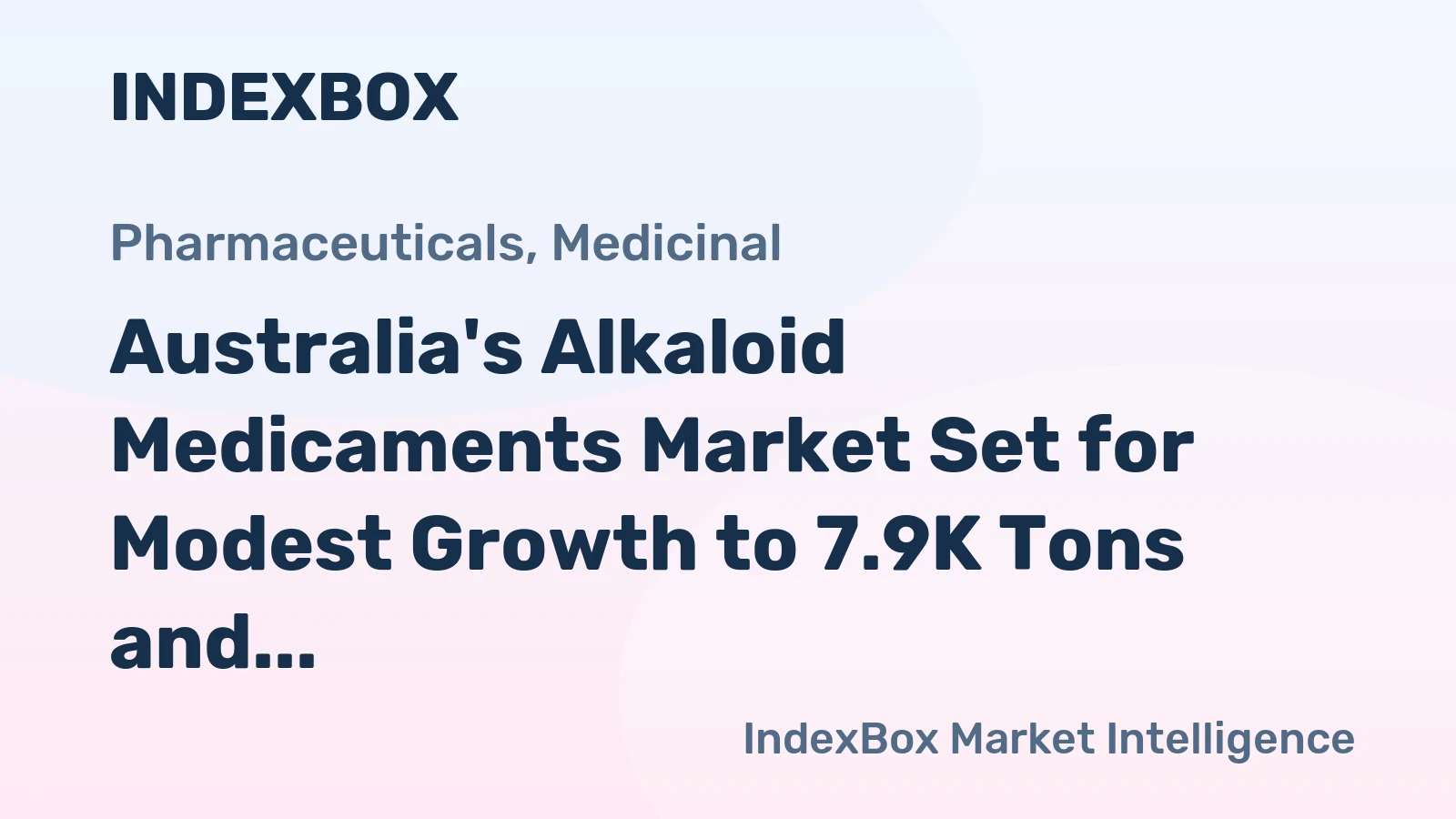 Australia's Alkaloid Medicaments Market Set for Modest Growth to 7.9K Tons and $863M