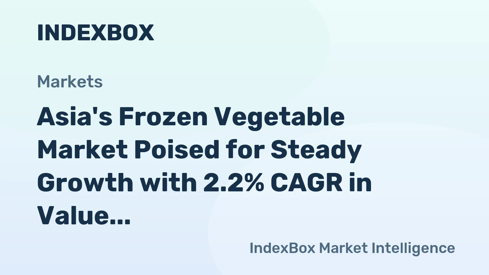 Asia's Frozen Vegetable Market Poised for Steady Growth with 2.2% CAGR in Value Through 2035
