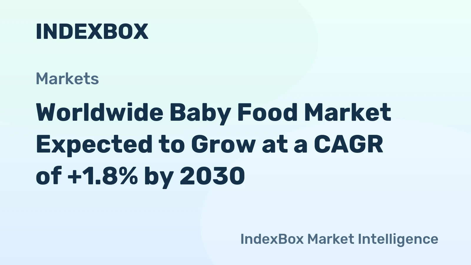 Worldwide Baby Food Market Expected to Grow at a CAGR of +1.8% by 2030