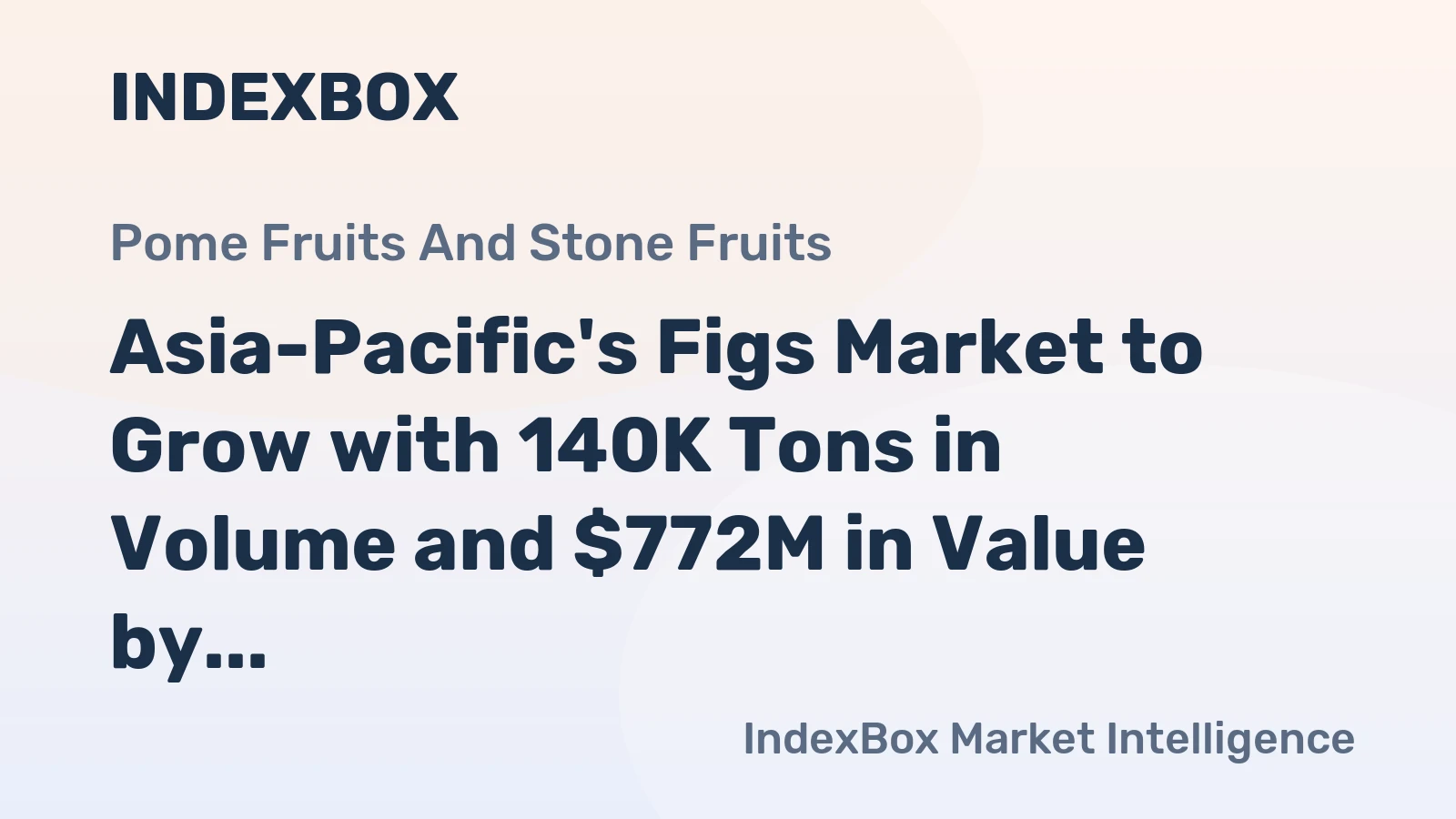 Asia-Pacific's Figs Market to Grow with 140K Tons in Volume and $772M in Value by 2035