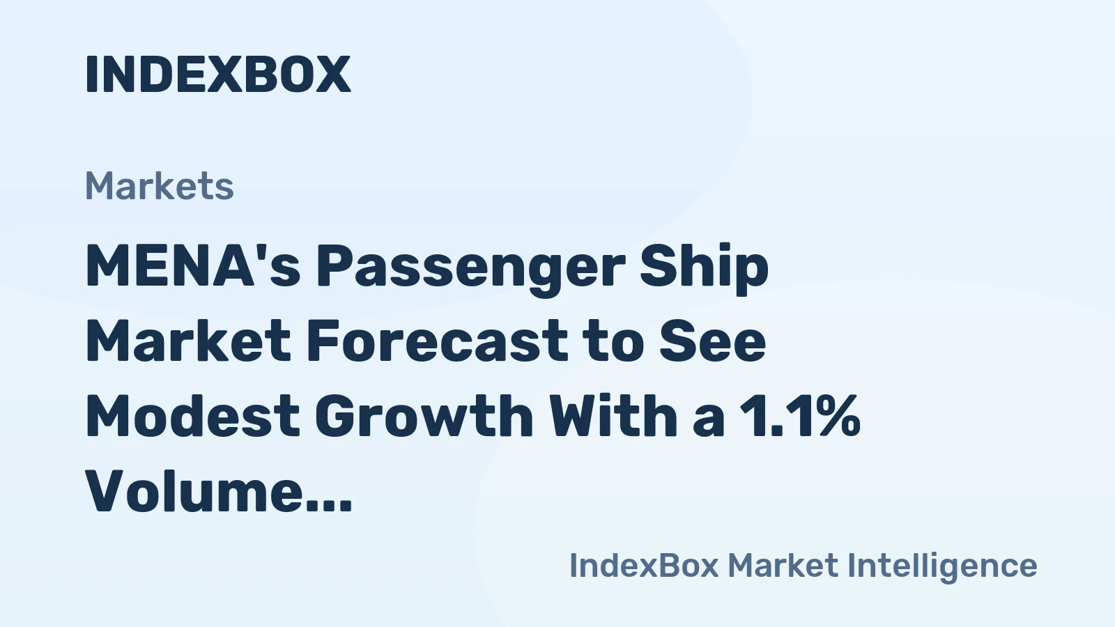 MENA's Passenger Ship Market Forecast to See Modest Growth With a 1.1% Volume CAGR Through 2035