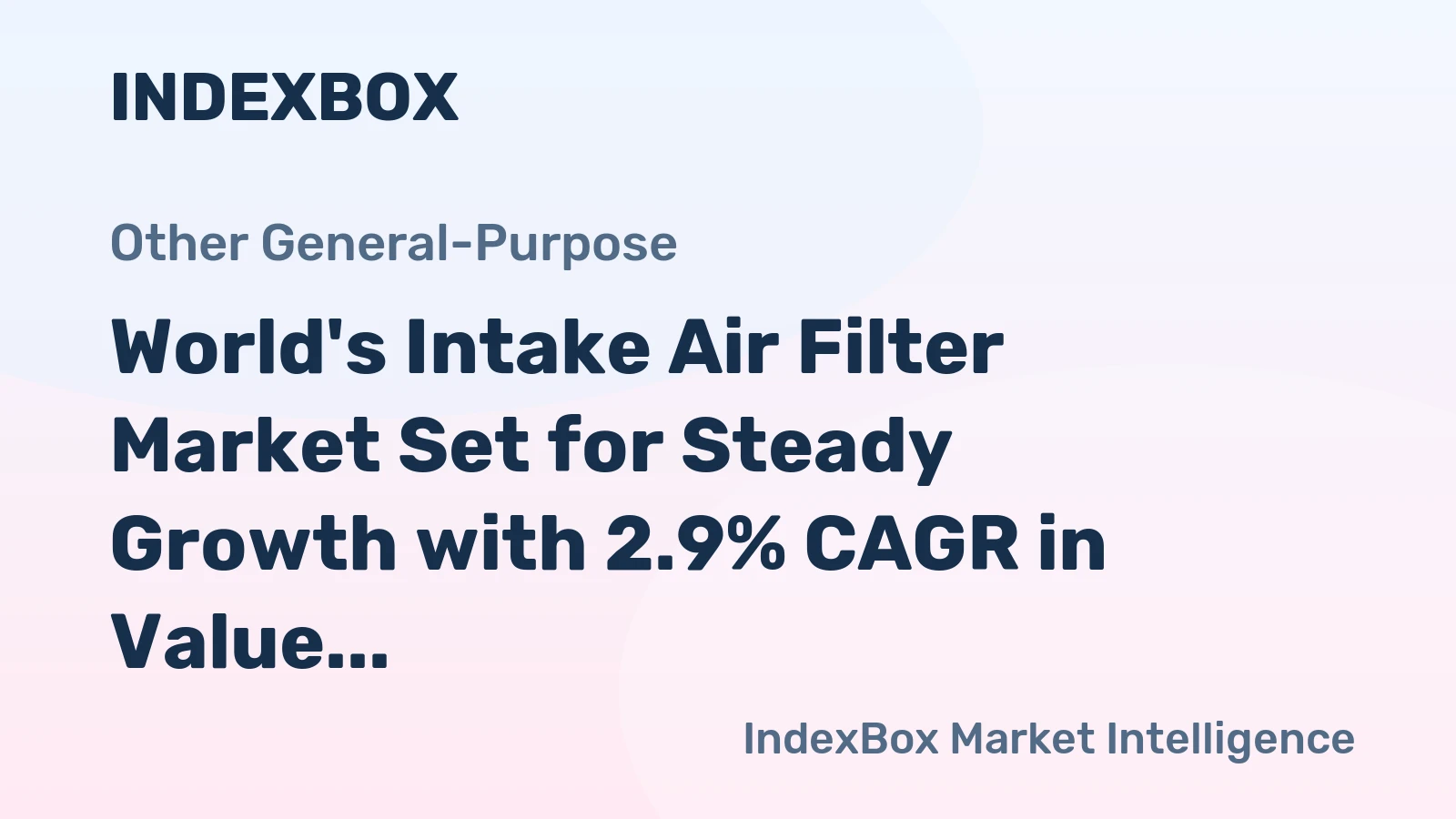 World's Intake Air Filter Market Set for Steady Growth with 2.9% CAGR in Value Through 2035