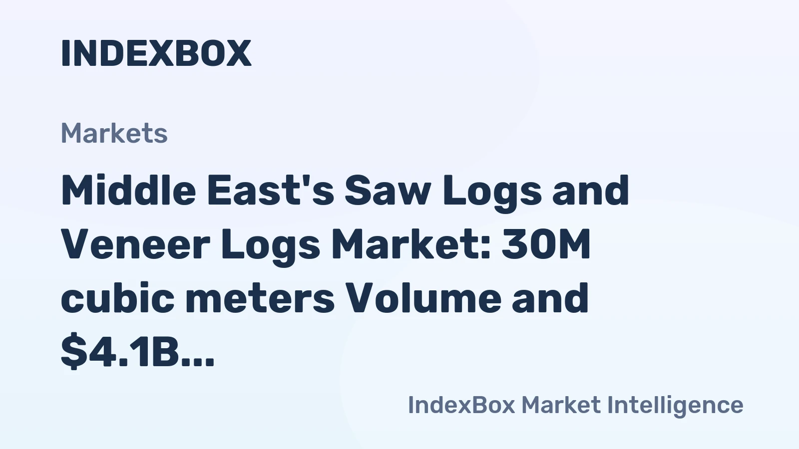 Middle East's Saw Logs and Veneer Logs Market: 30M cubic meters Volume and $4.1B Value Forecasted by 2035