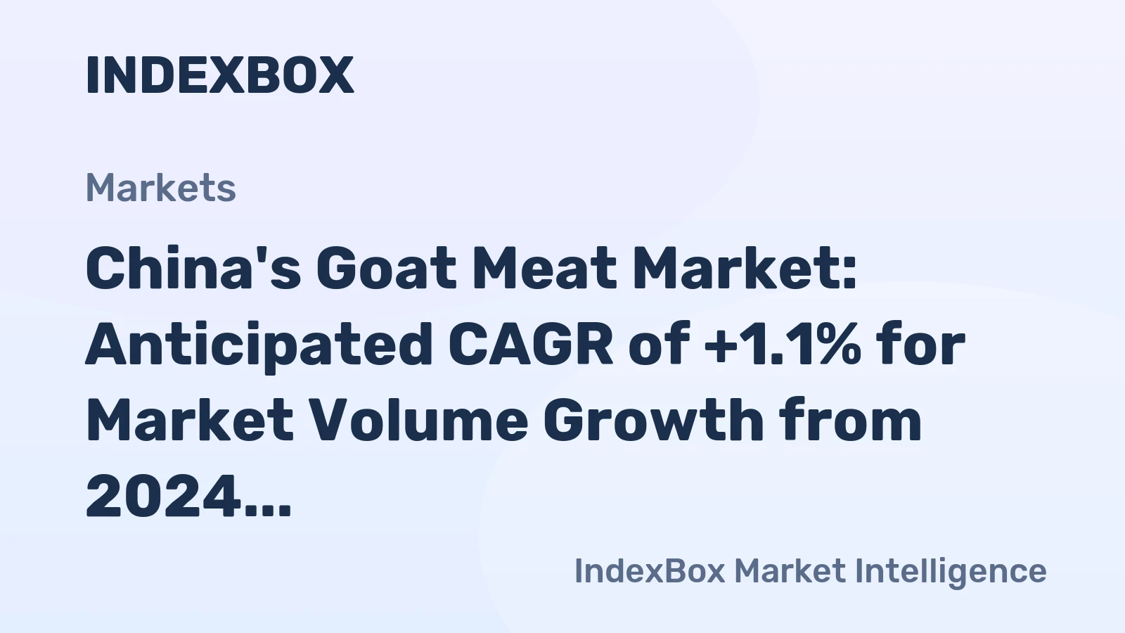 China's Goat Meat Market: Anticipated CAGR of +1.1% for Market Volume Growth from 2024 to 2035