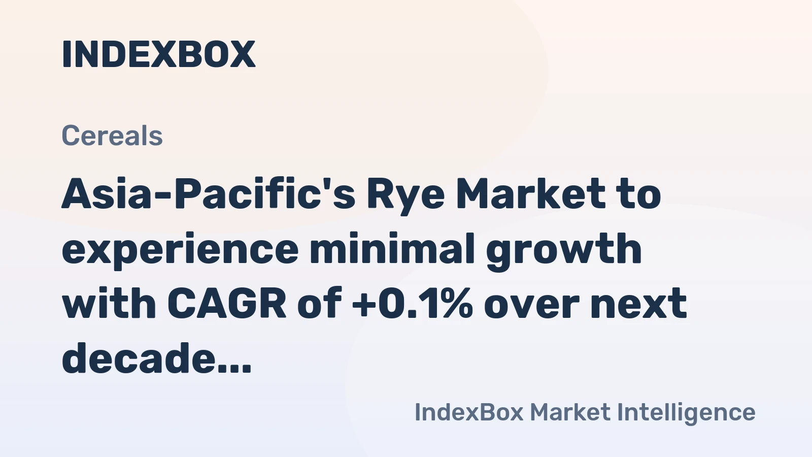 Asia-Pacific's Rye Market to experience minimal growth with CAGR of +0.1% over next decade