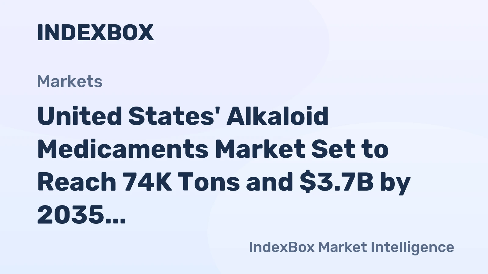 United States' Alkaloid Medicaments Market Set to Reach 74K Tons and $3.7B by 2035
