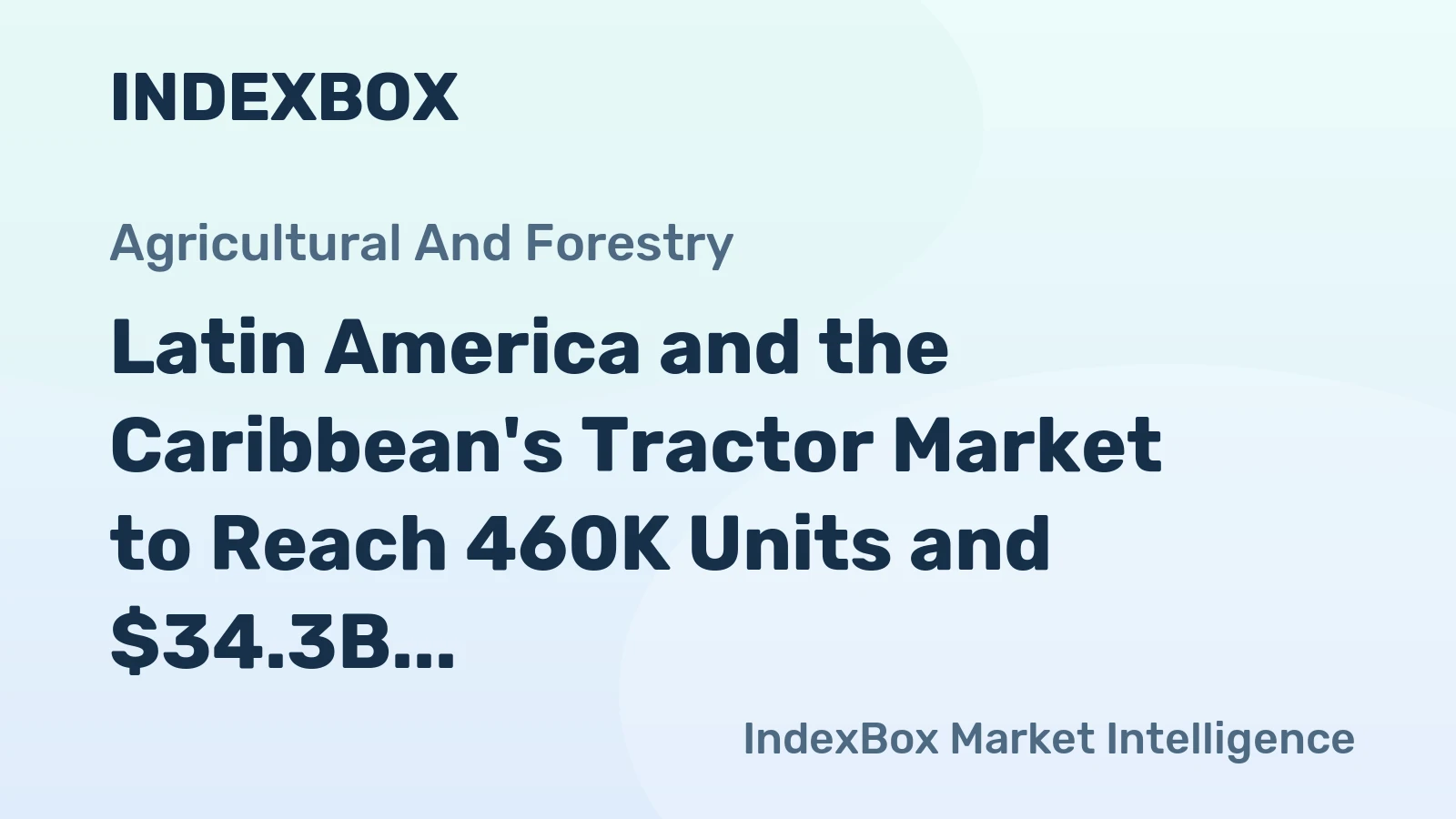 Latin America and the Caribbean's Tractor Market to Reach 460K Units and $34.3B by 2035